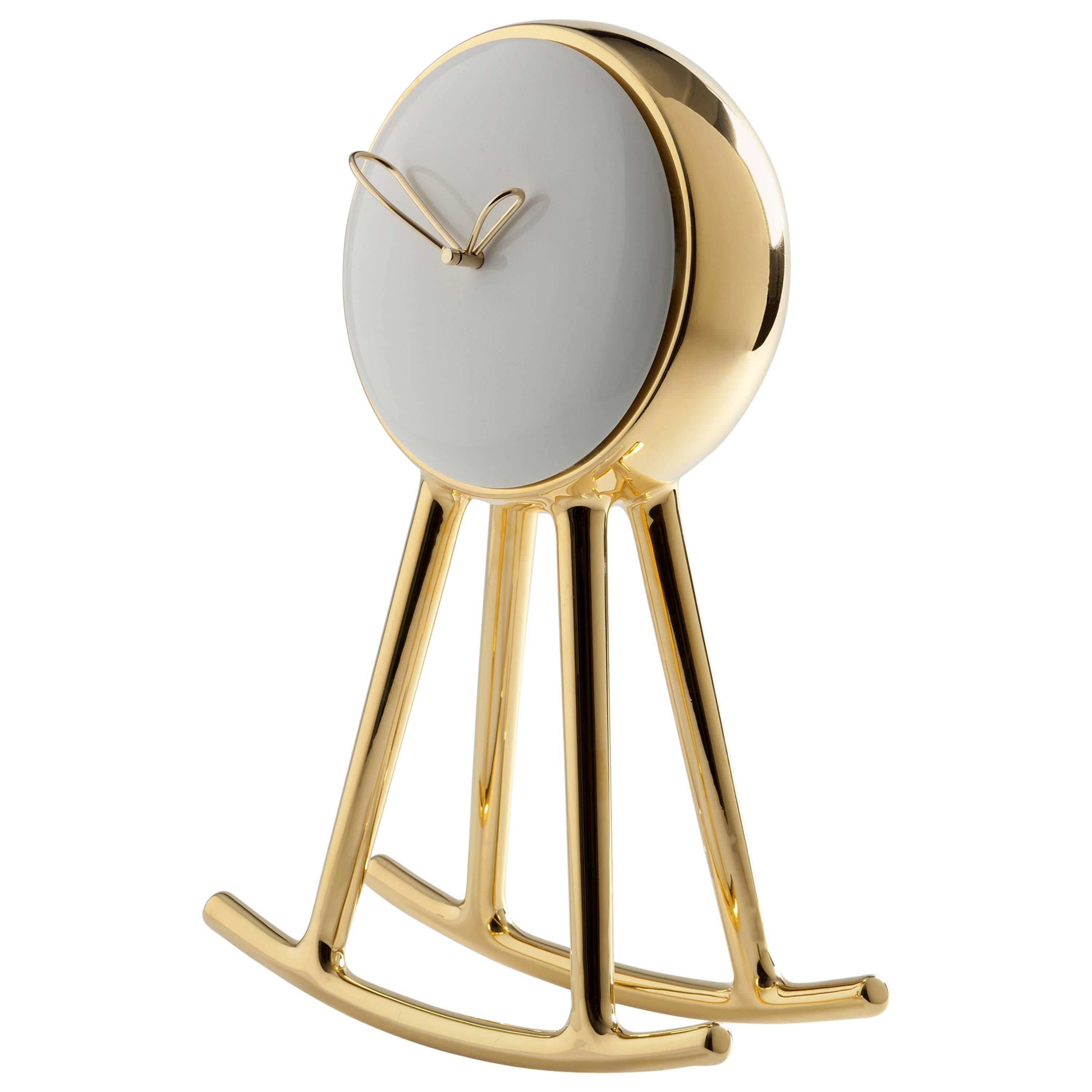 Brushed Aluminum Infinity Clock with Stand at 1stDibs | clock stand