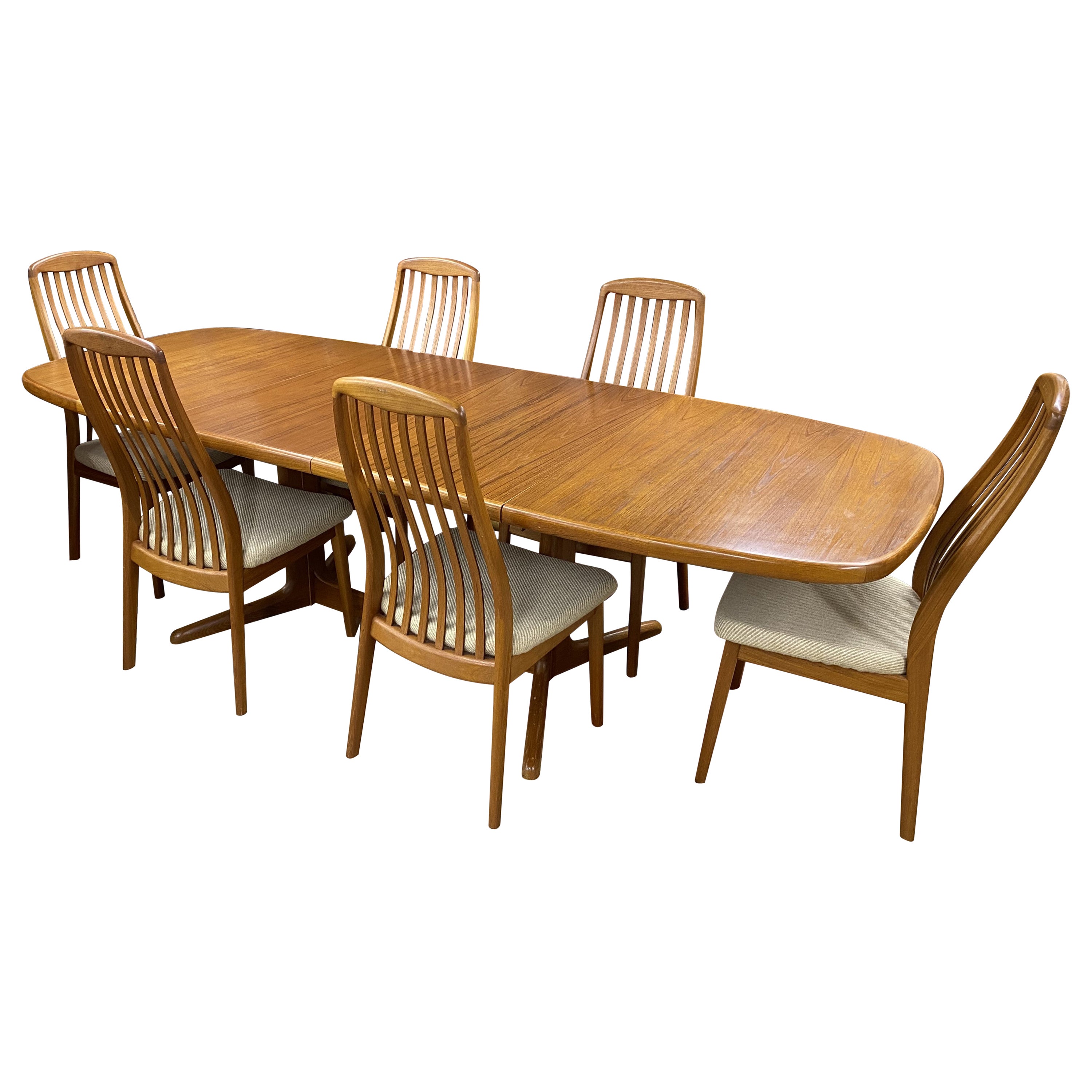 Boraam Rasmus MCM Danish Teak Dining Room Table w/ Six Chairs by Preben ...