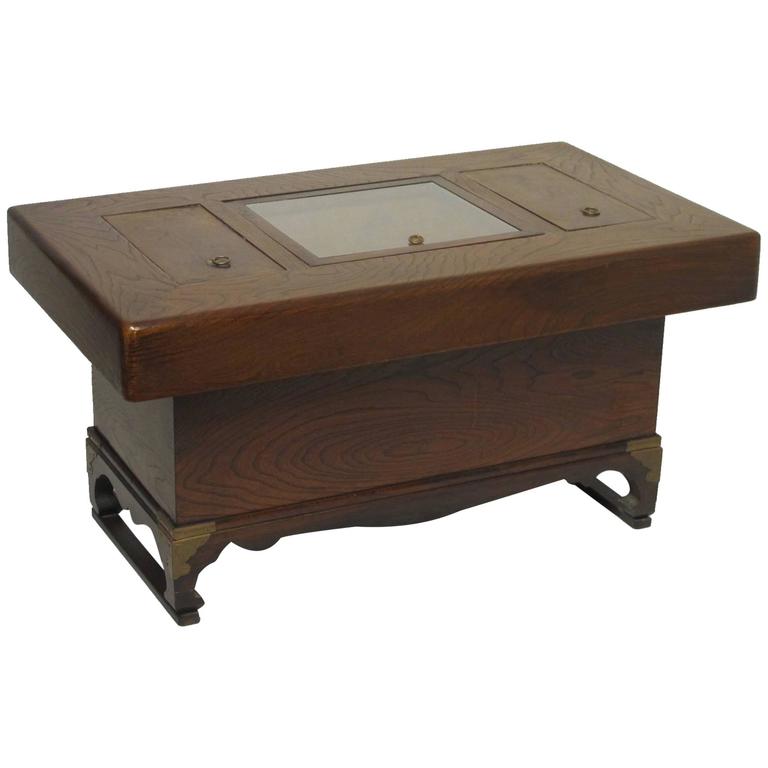Japanese Kiri Wood Hibachi on Stand For Sale at 1stdibs