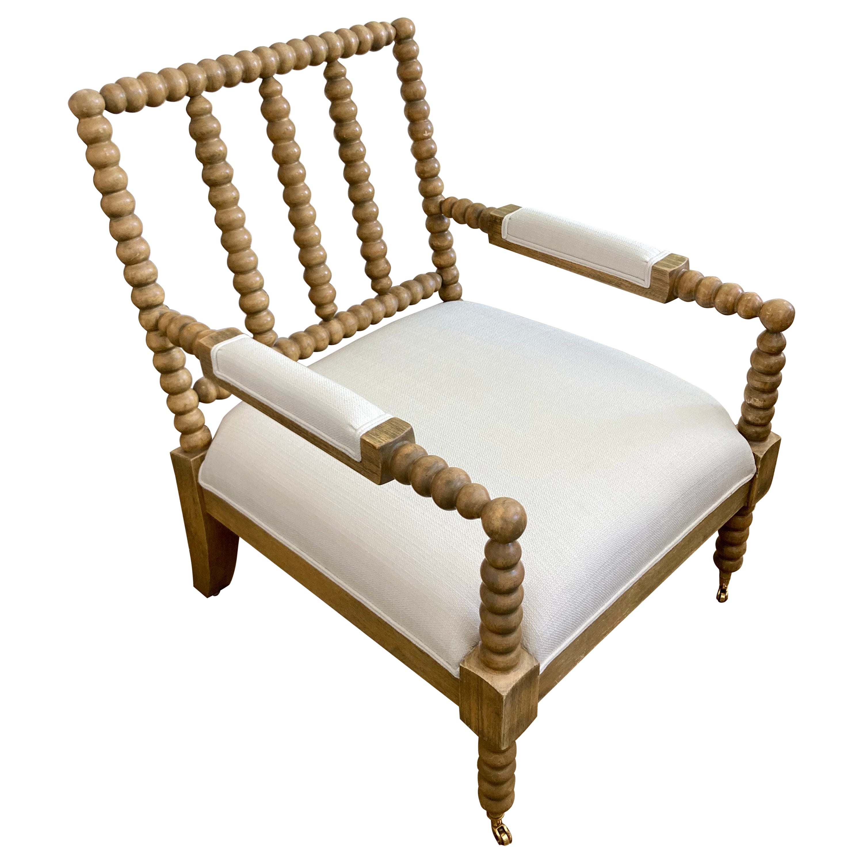 English Bobbin Chair in Todd Hase Textiles For Sale at 1stDibs