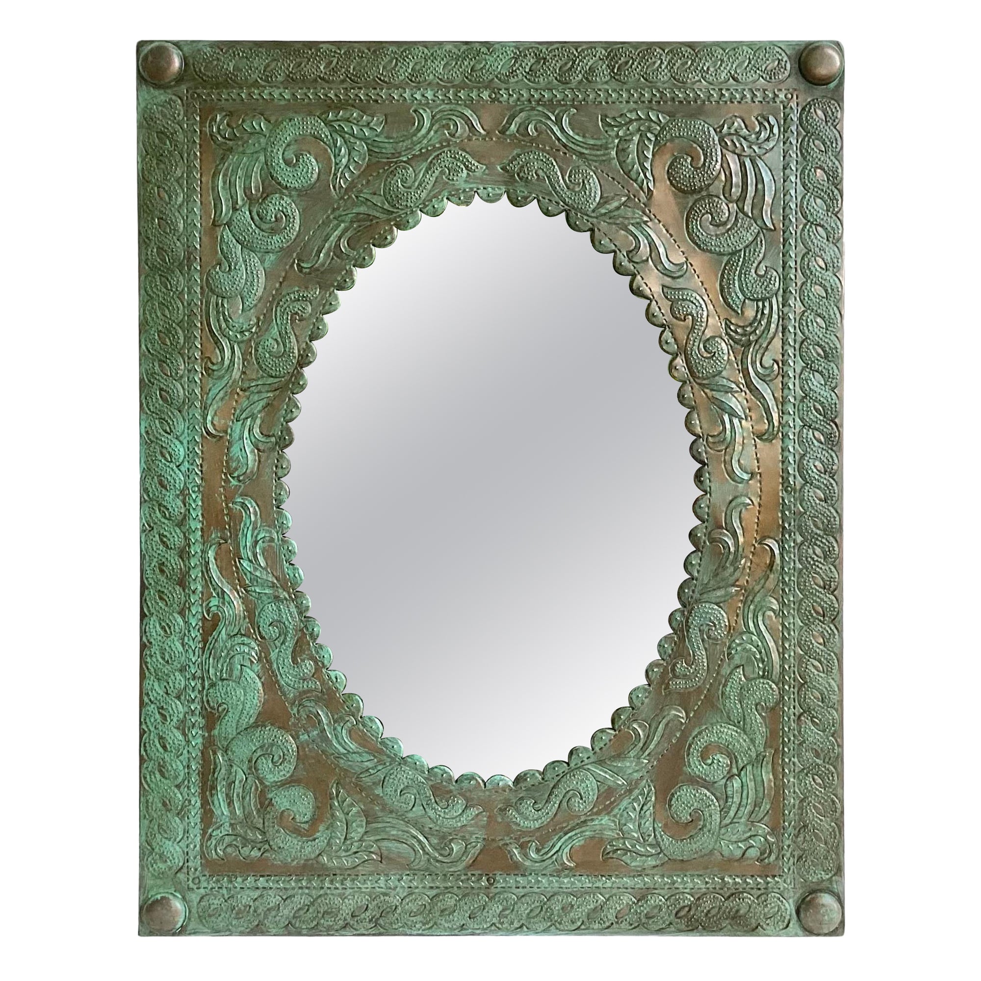 Handcrafted Square Mexican Tin Mirror For Sale at 1stDibs | large ...