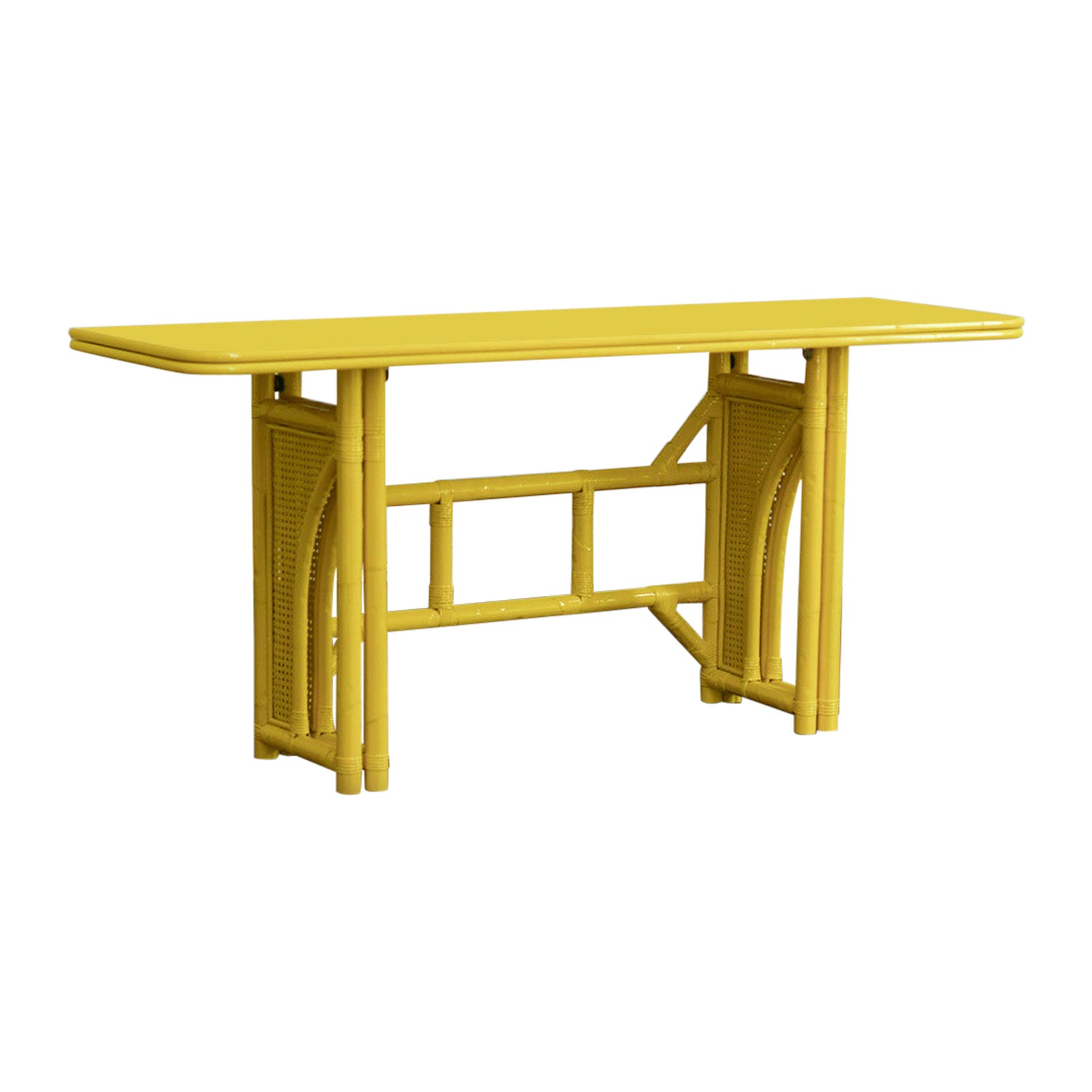 Brass and Garnet Lacquer Flip Top Console Table For Sale at 1stDibs