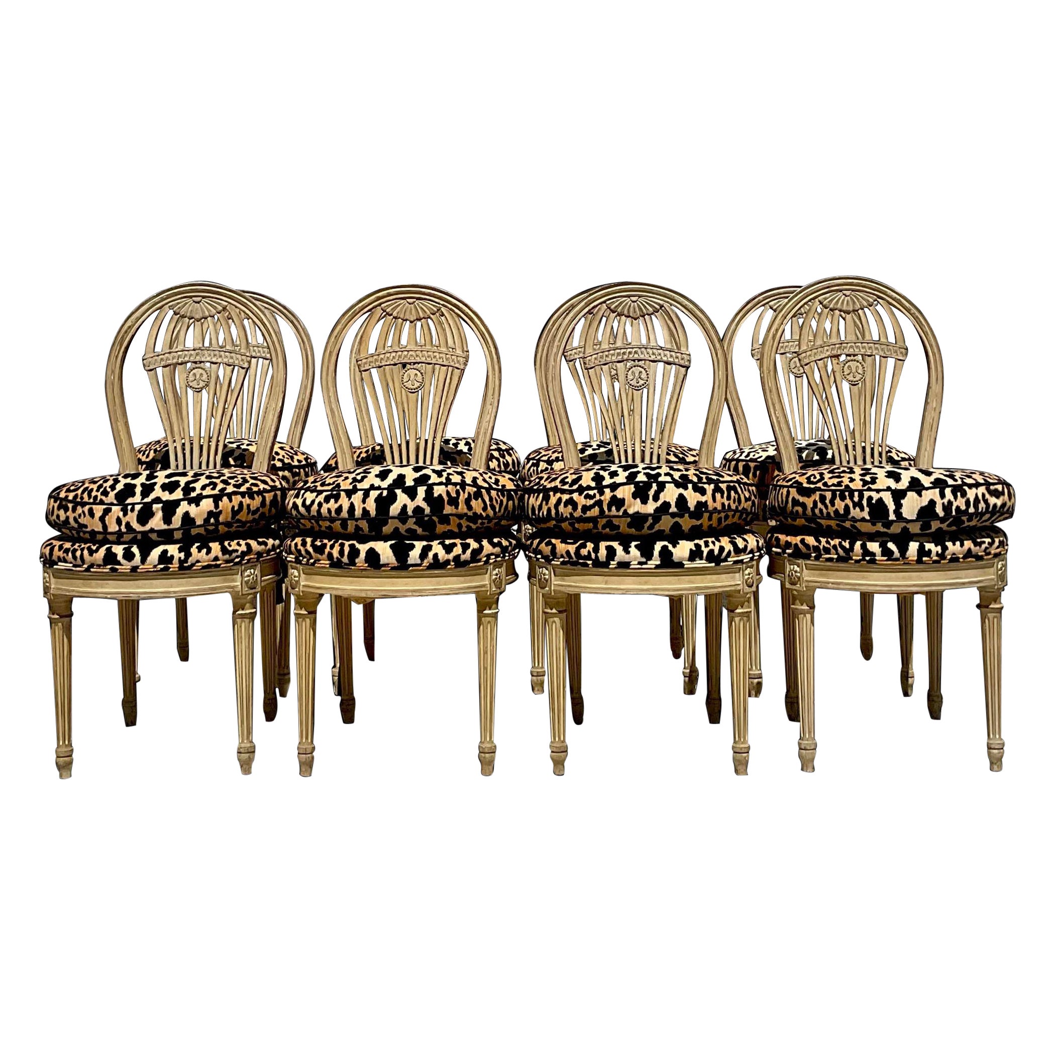 Vintage Regency Ring Back Dining Chairs - Set of 8 For Sale at 1stDibs