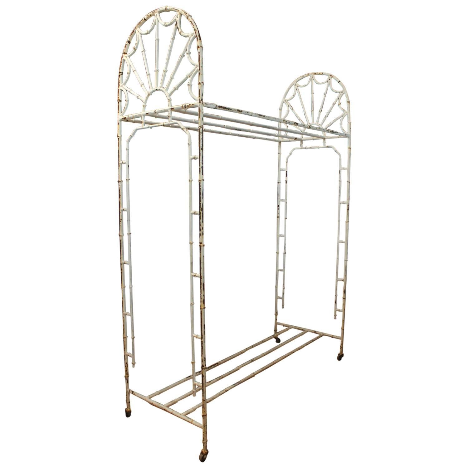 Antique American Hotel Coat and Luggage Rack For Sale at 1stDibs