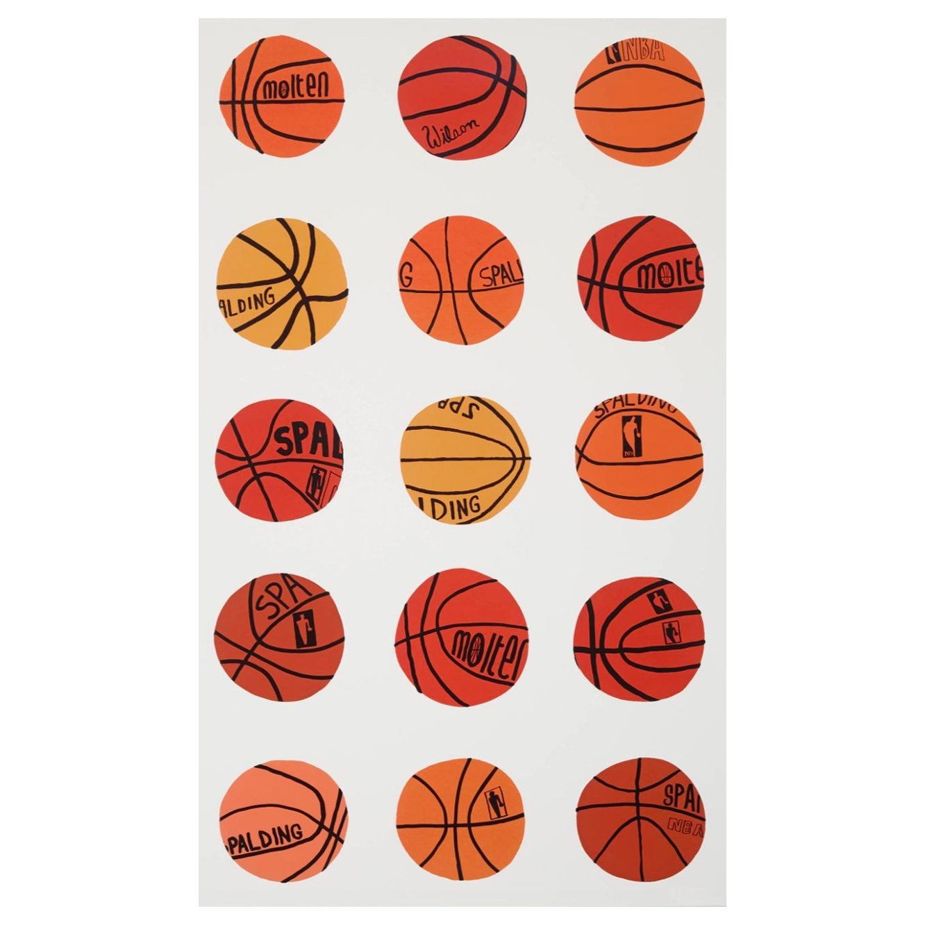 Jonas Wood Basketball Wallpaper Panel from the Lever House Exhibition ...