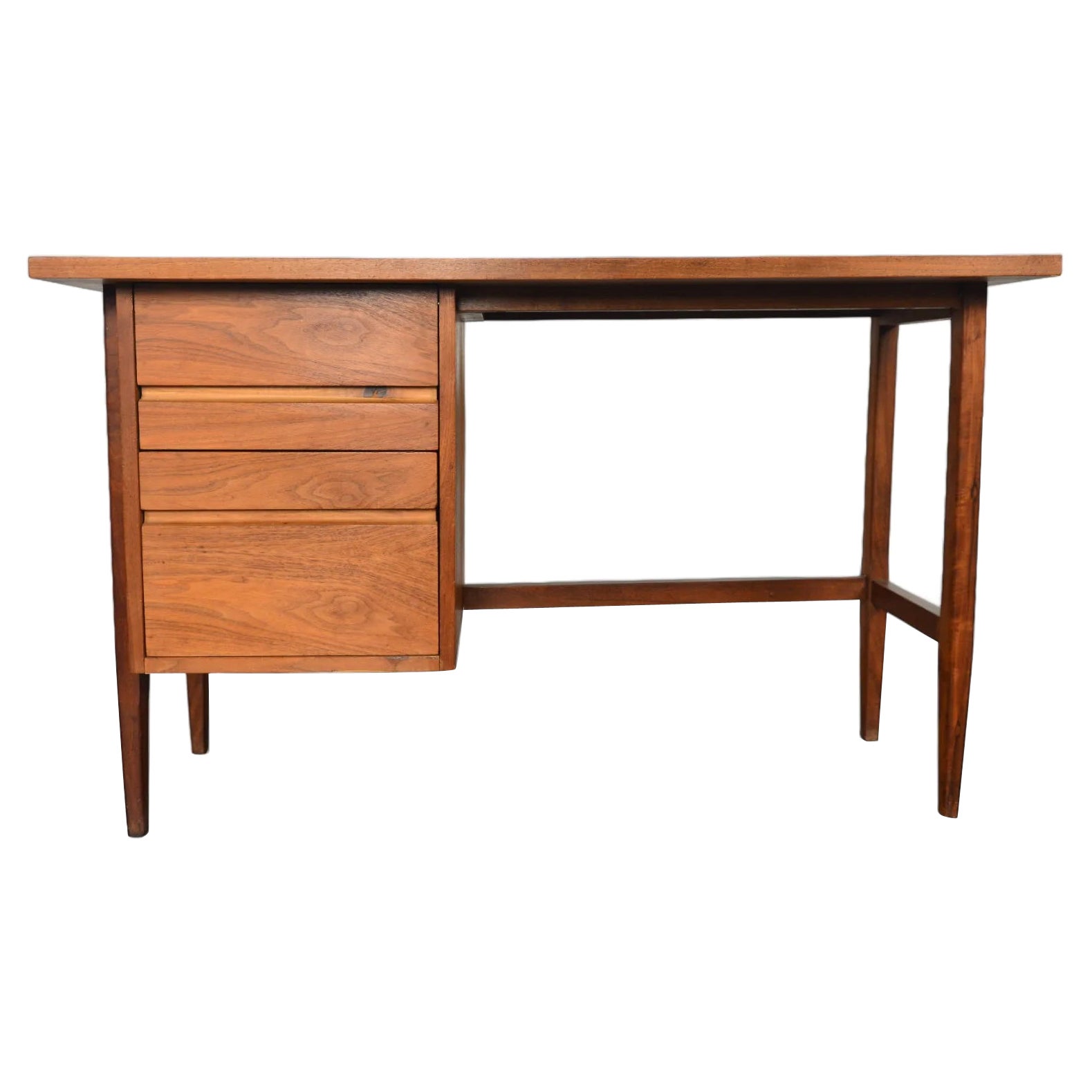 Mid Century Modern walnut Desk, Andre Bus for Lane Acclaim at 1stDibs ...