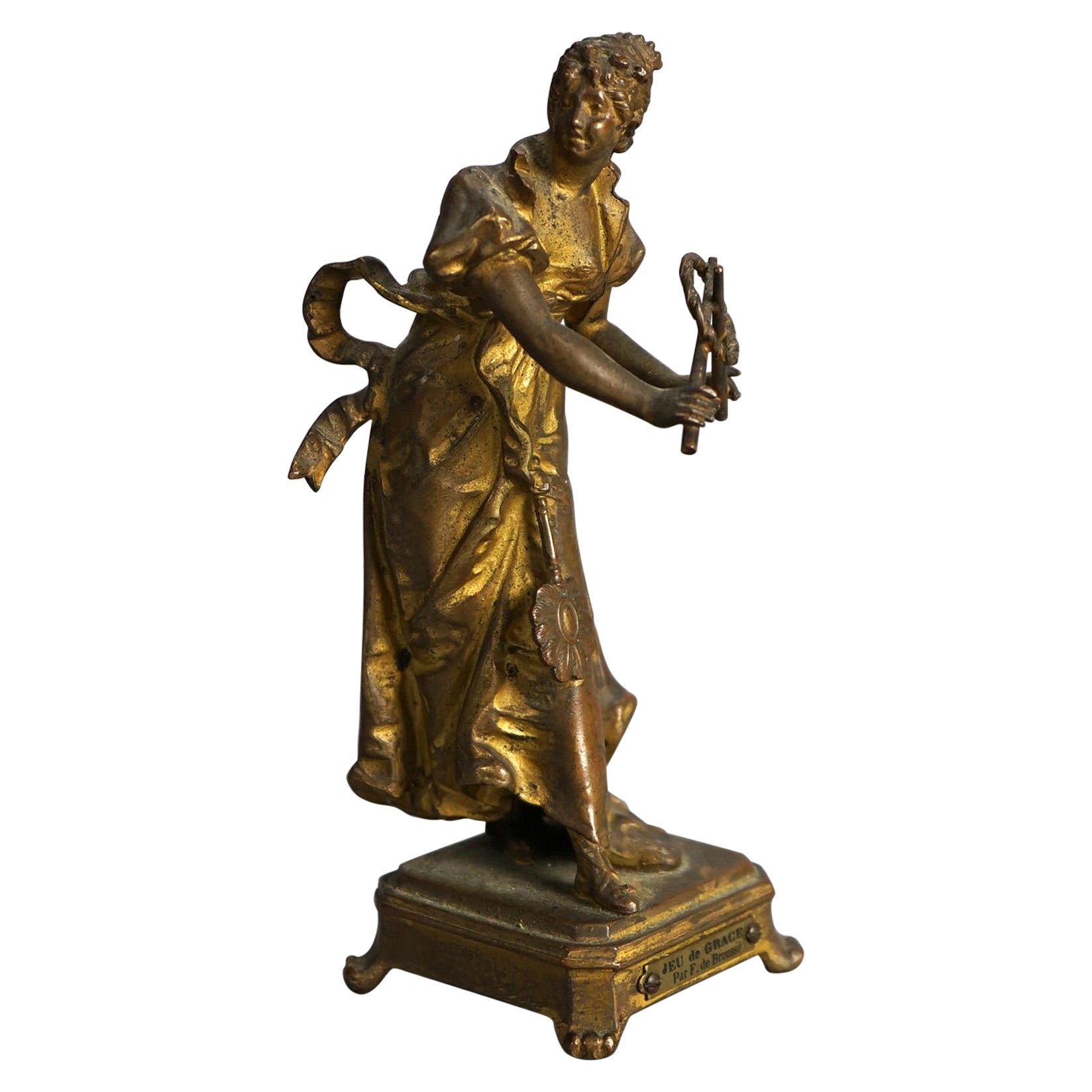 Antique Pair of French Porcelain Figural Statues and Plinths by G. R ...