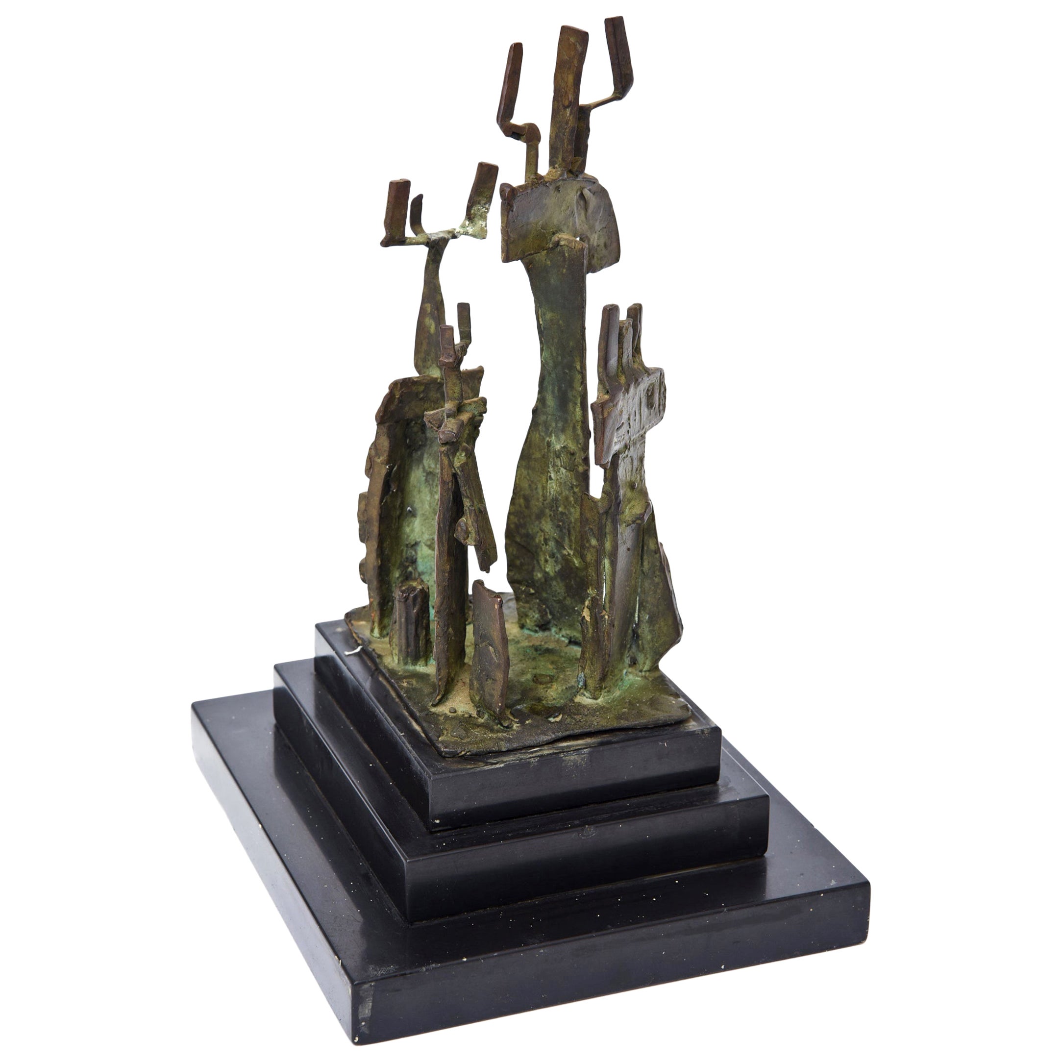 Mid-Century Modern Abstract Bronze Dove Sculpture by Unkauf, German ...