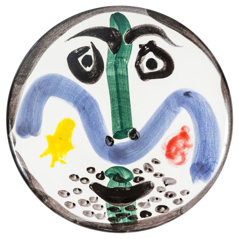 Fantastic 'Visage No. 130' Madoura Ceramic Plate, by Pablo Picasso at ...