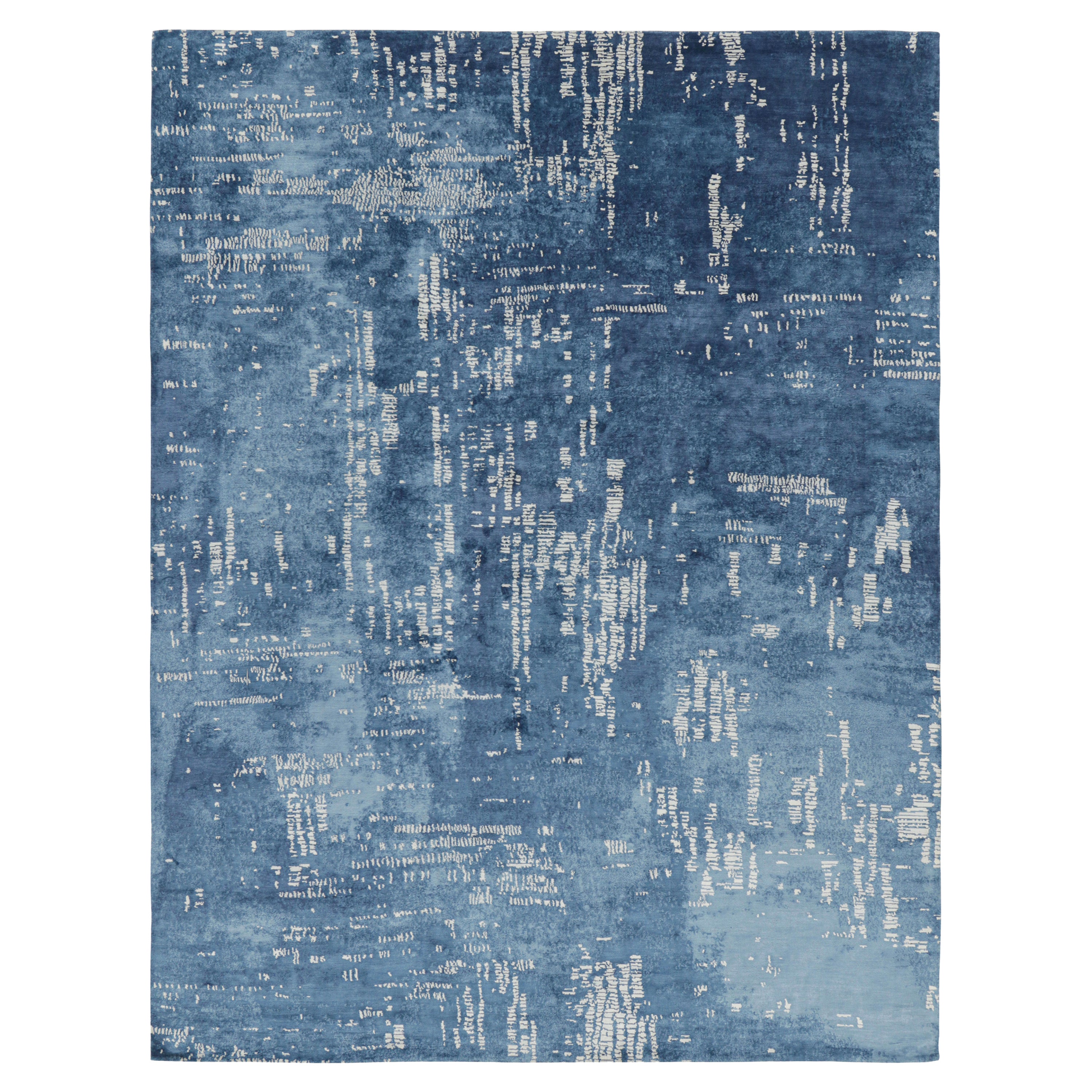 Rug and Kilim’s Moroccan Style Square Rug in White with Colorful ...