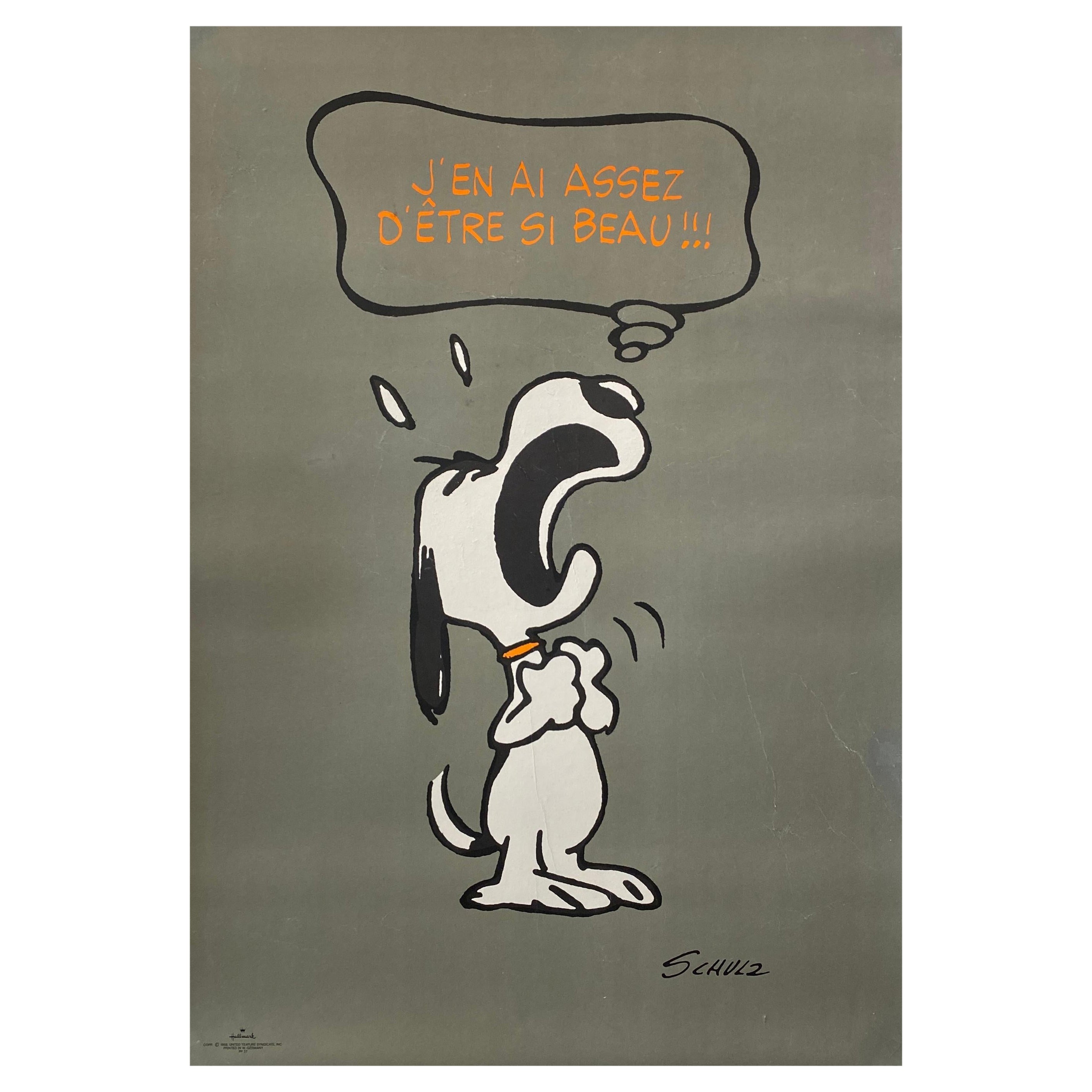 Mid-Century SNOOPY Original Vintage French Poster, 1958 by Schulz For ...