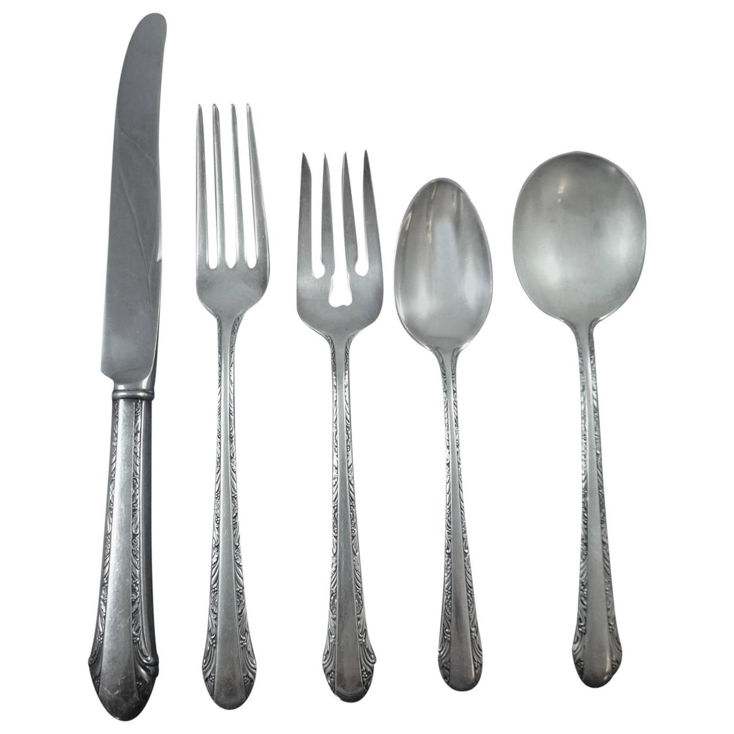 Chased Romantique by Alvin Sterling Silver Flatware Set Service 40 ...