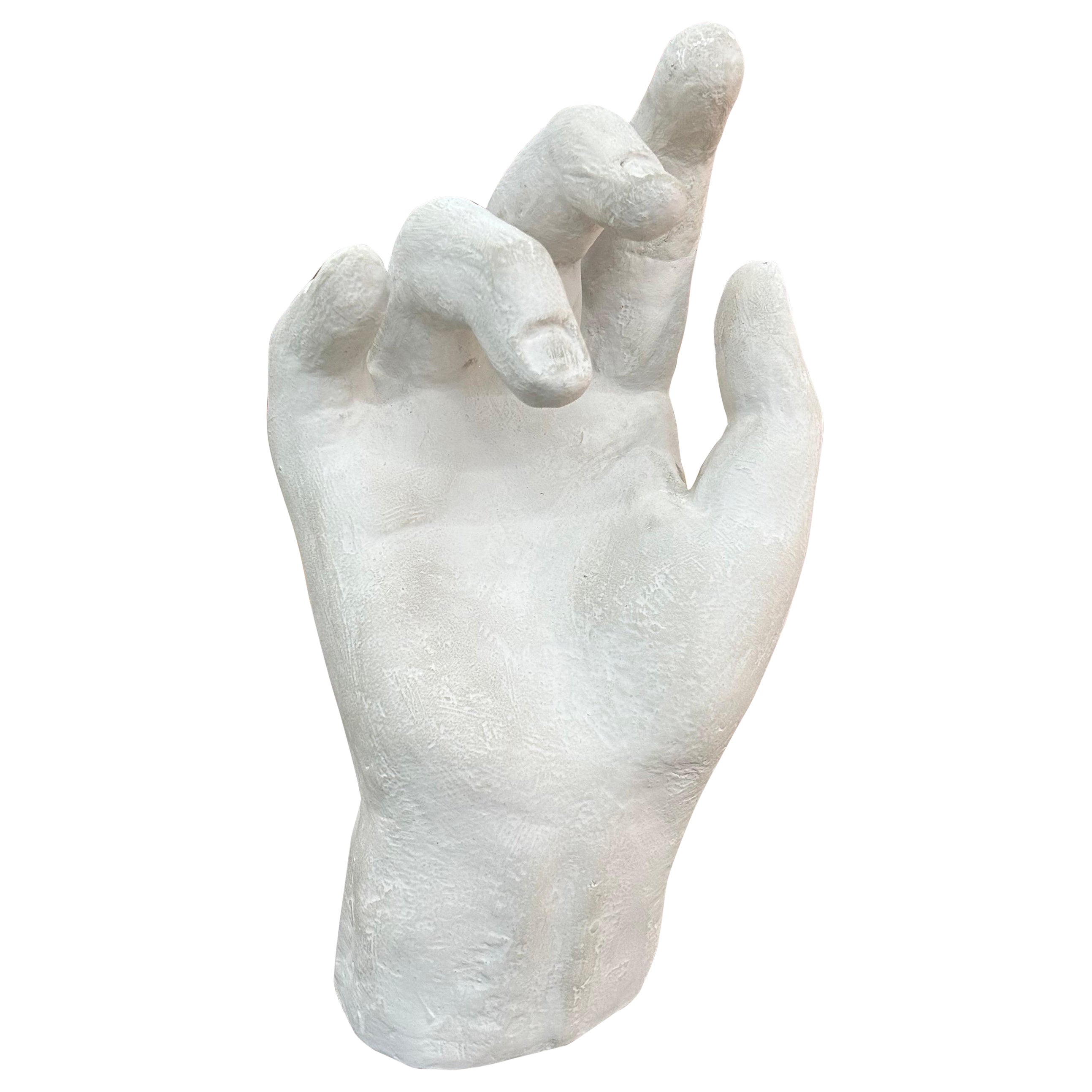 Large French Neoclassical Style Plaster Hand Sculpture For Sale at 1stDibs