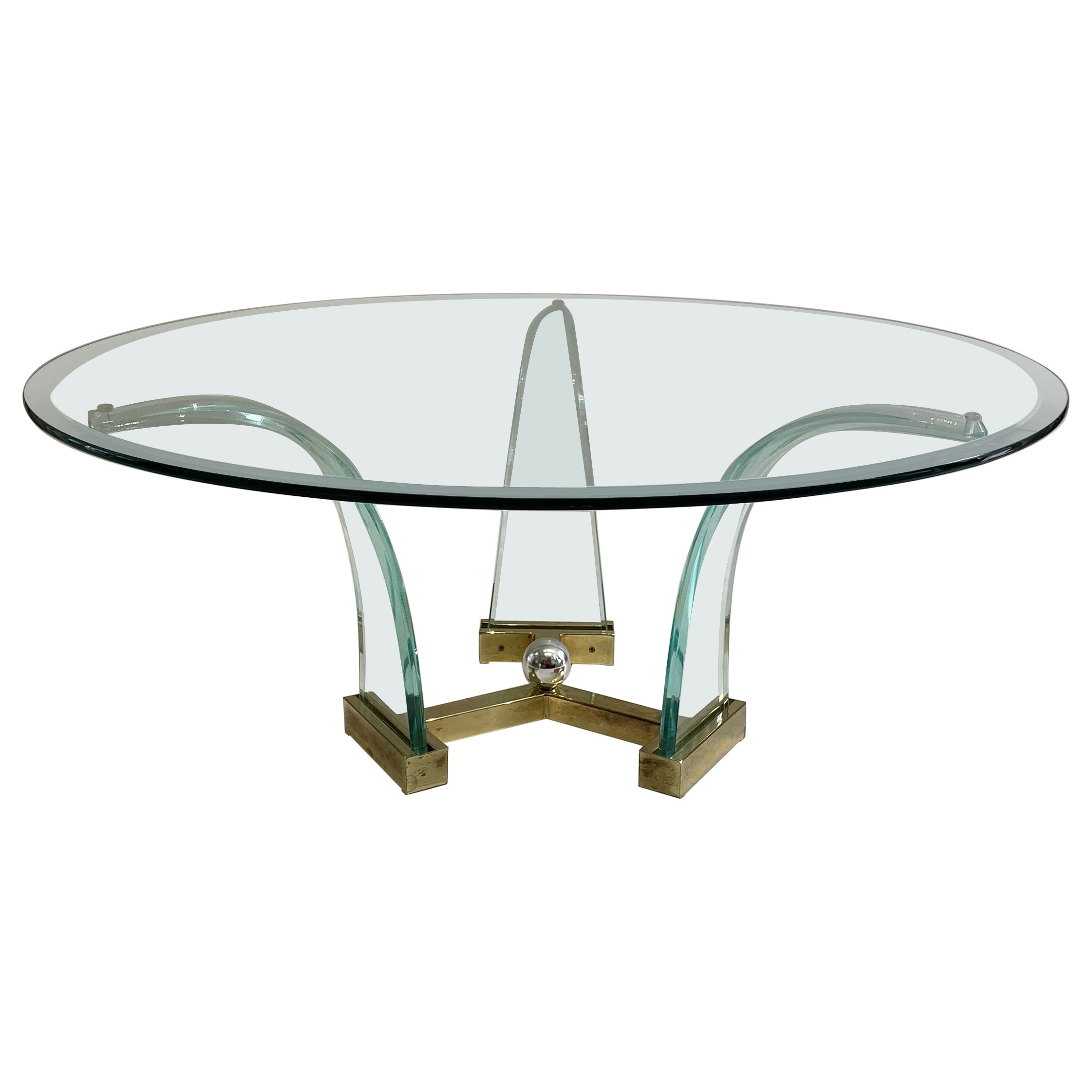 1980s Lucite Coffee Table with Glass Top at 1stDibs