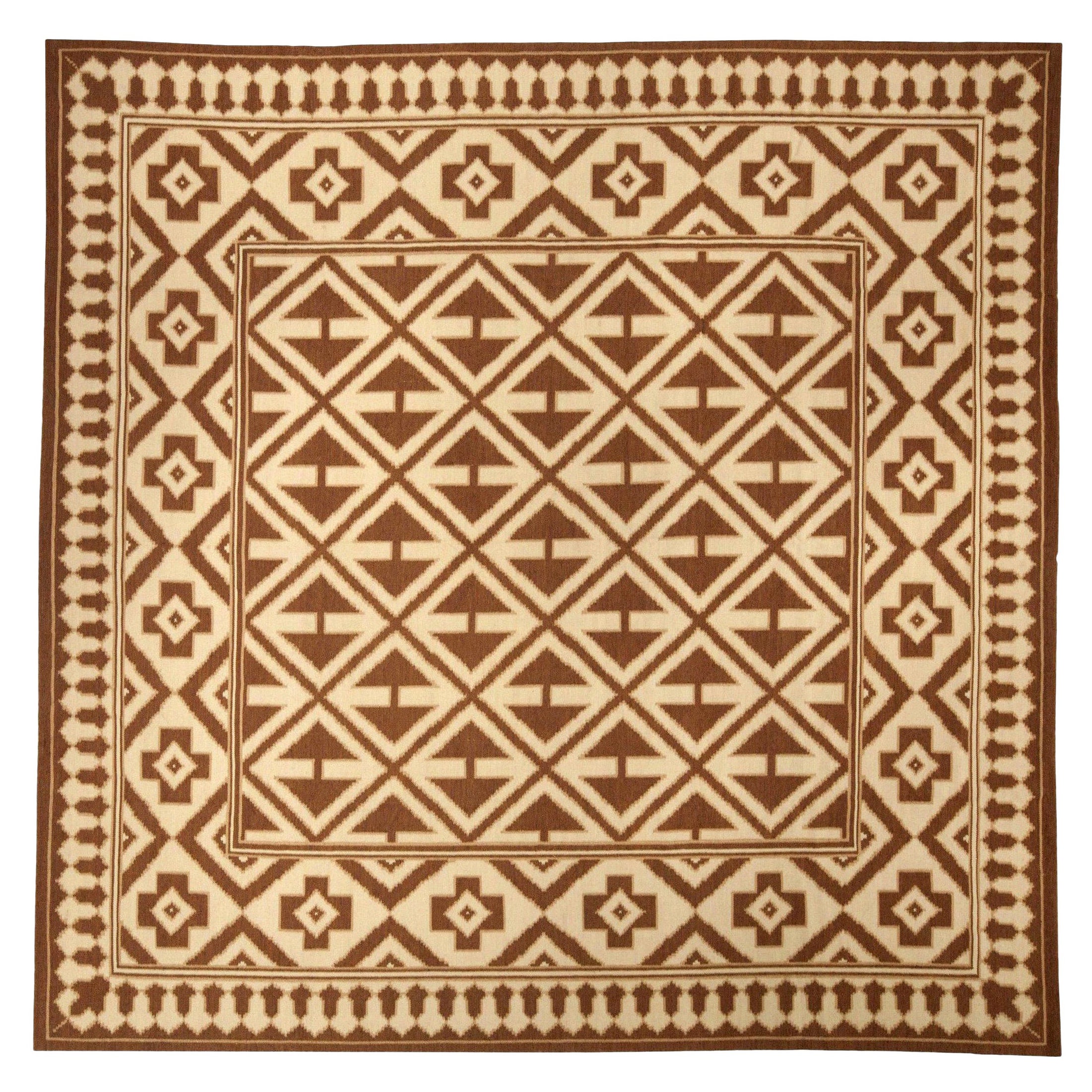Alhambra Design Beige and Blue Handmade Wool Rug by Doris Leslie Blau ...