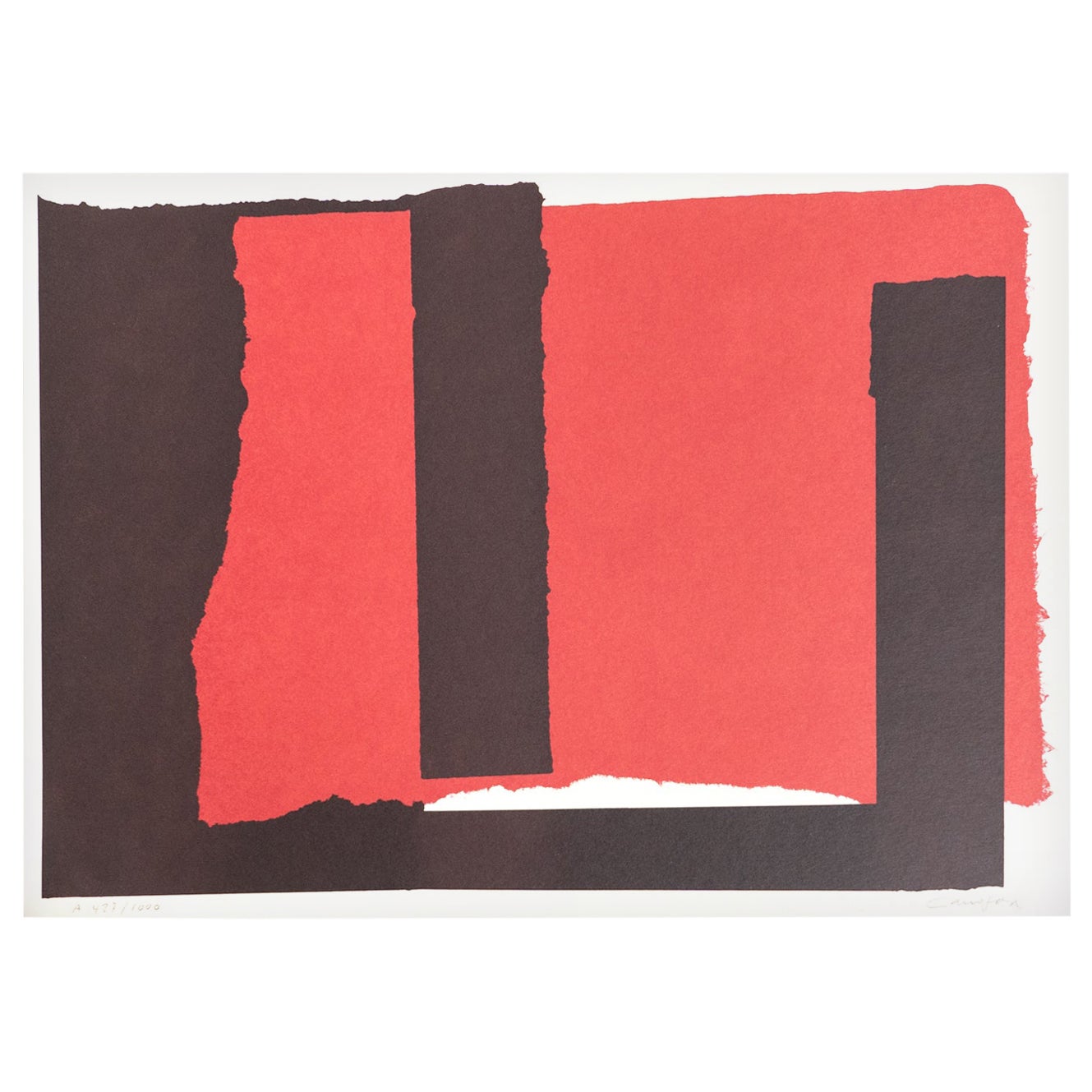 Antoni Tapies Abstract Black and Red Framed Lithography on Paper, 1999 ...