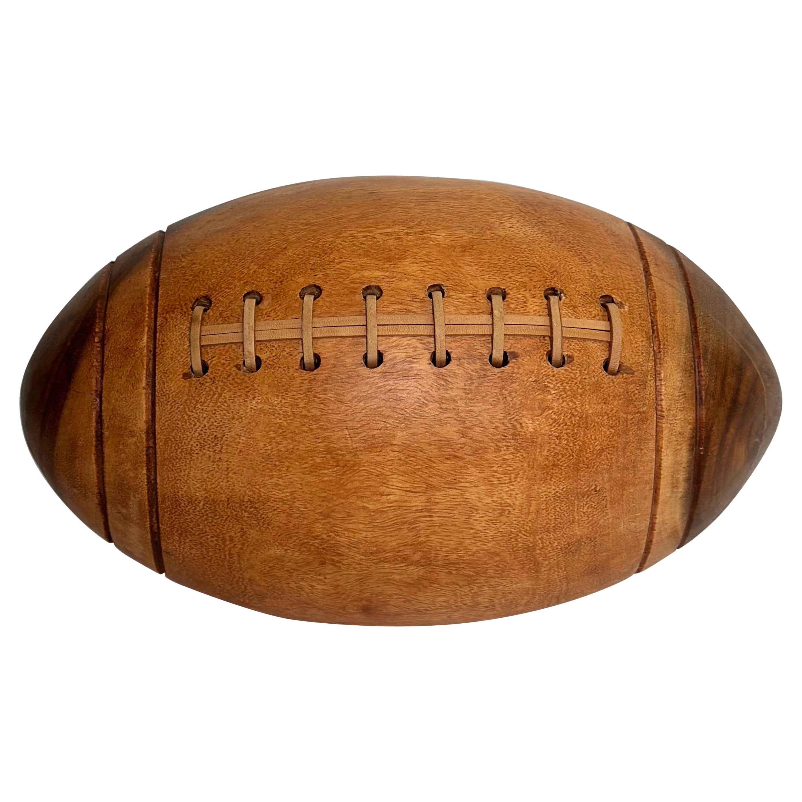 Vintage American Hand-Carved Wood Football For Sale at 1stDibs
