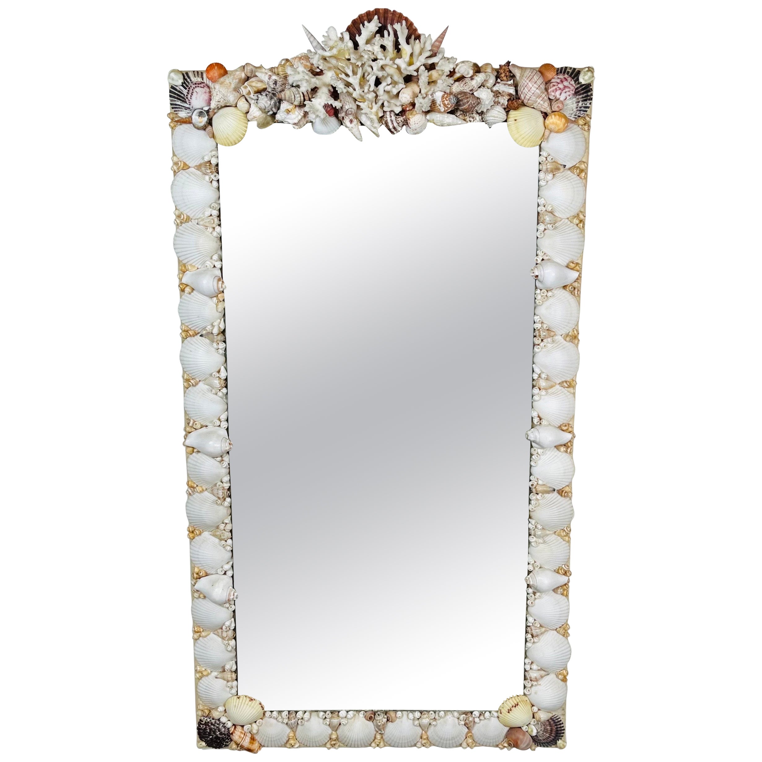 Vintage Artisanal Mirror with Shells, 1970s For Sale at 1stDibs