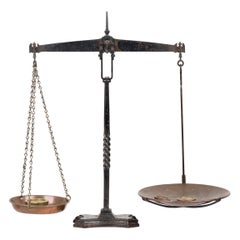 Antique Doctors Standing Scale with Sliding Weights For Sale at 1stDibs