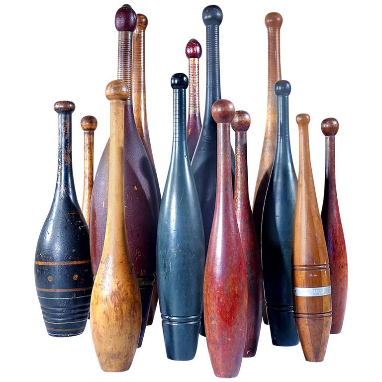 Large Decorative Indian Club Collection at 1stDibs