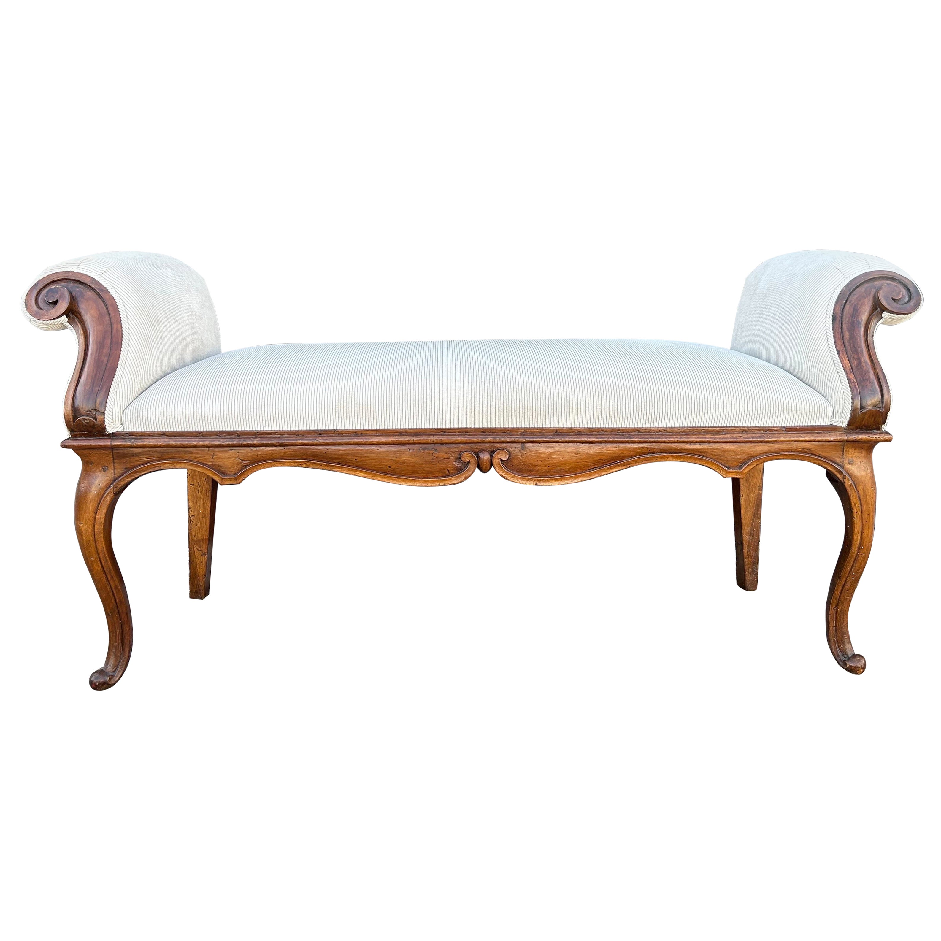 18th Century Italian Walnut Bench - Antique Wood Cassa Panca For Sale ...