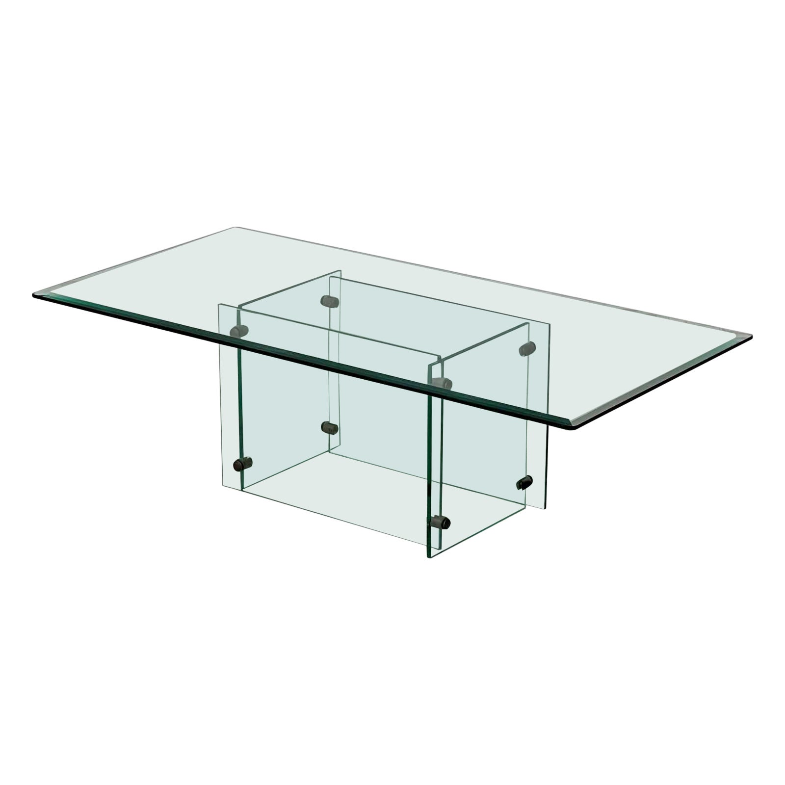 An Italian Minimalist Glass Coffee Table For Sale at 1stDibs
