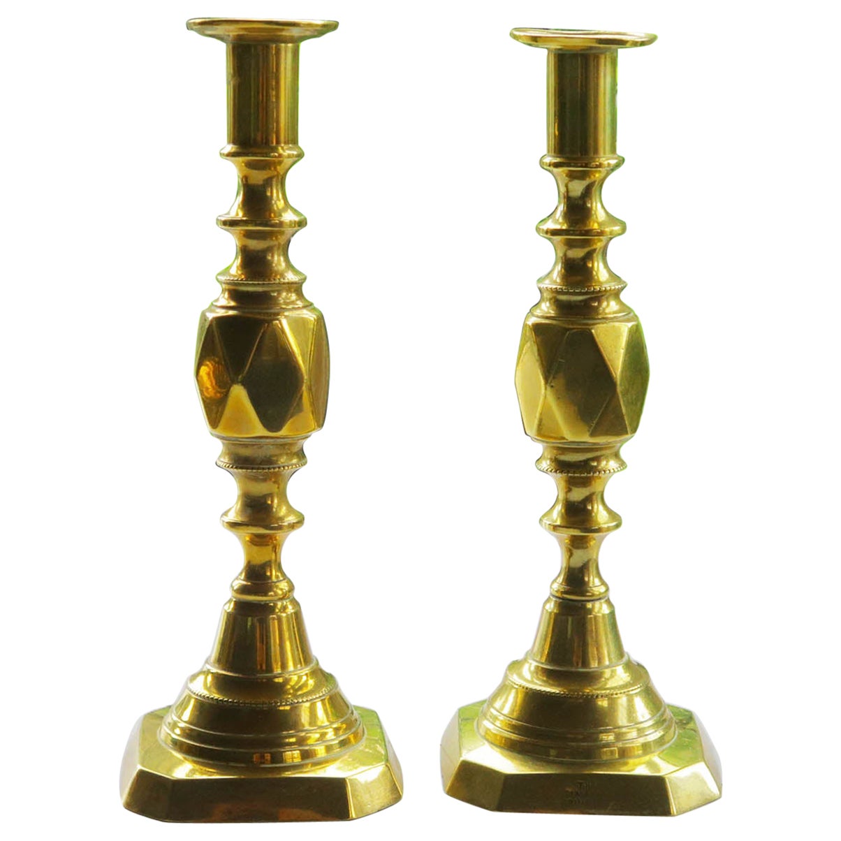 Pair Heavy Solid Brass Colonial Style Candlesticks From Virginia ...