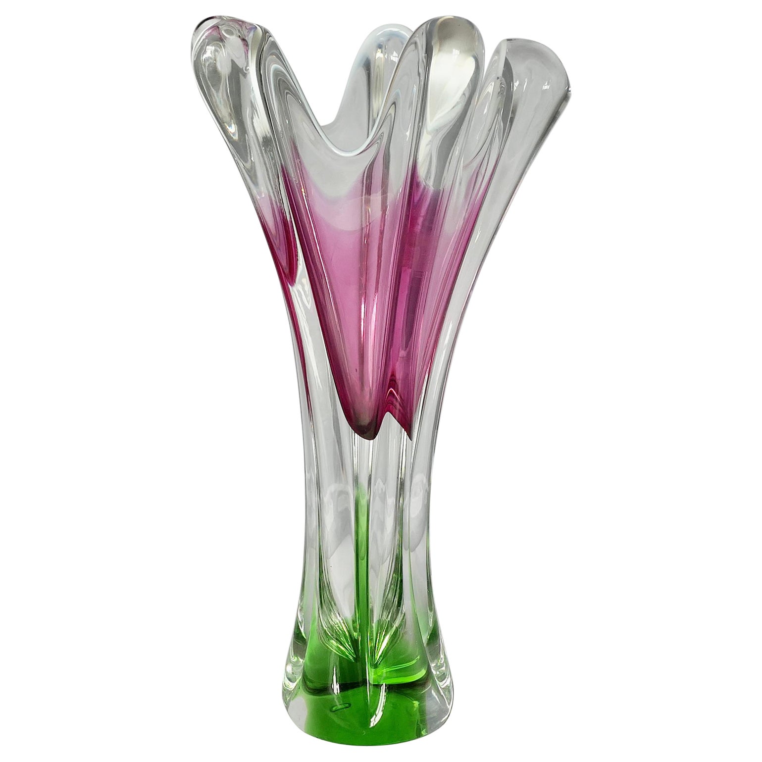 Vintage Art Glass Vase by Glass Designer Josef Hospodka, 1960's For ...