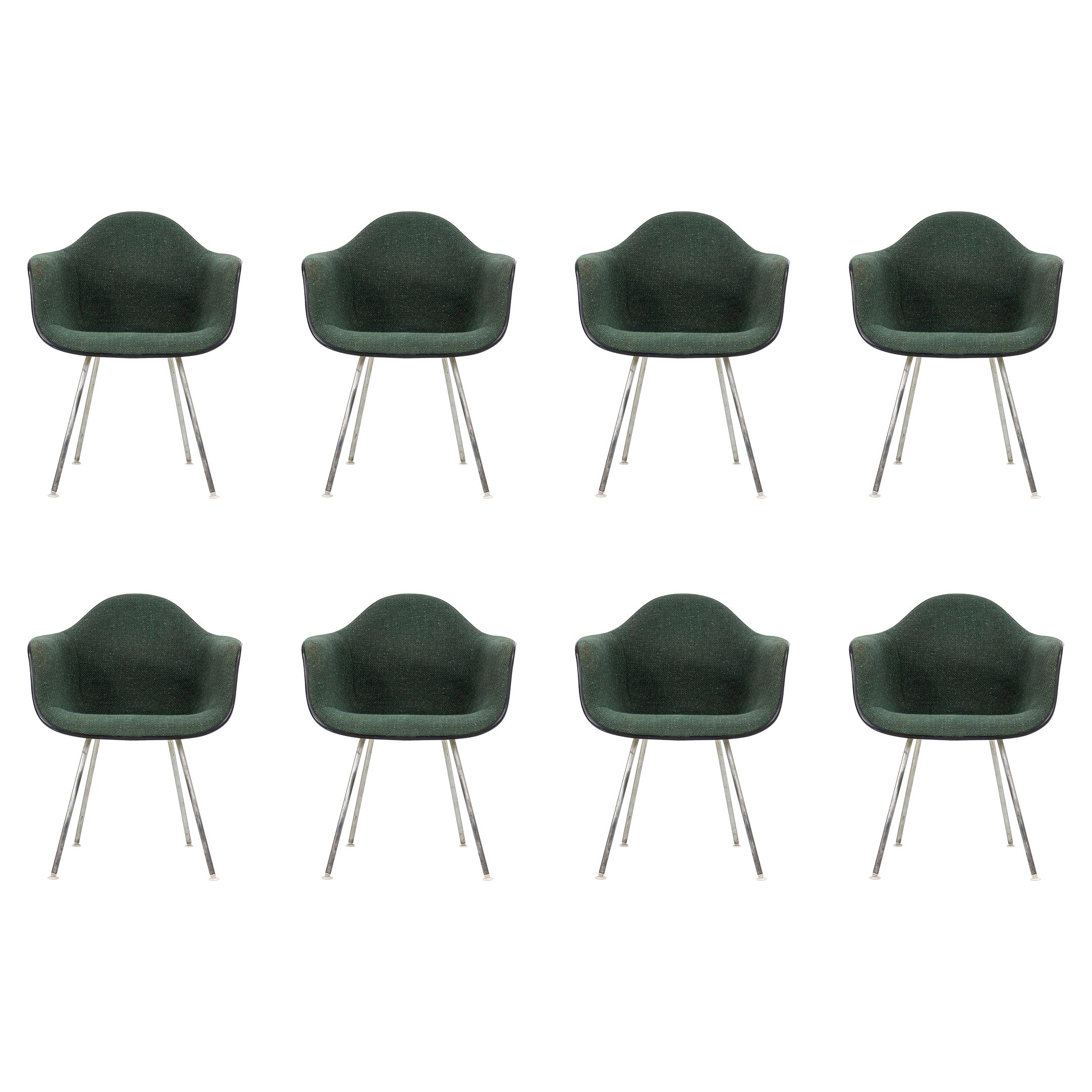 1970s Set of 8 Herman Miller Eames Fiberglass DAX Dining Chairs w/ H ...