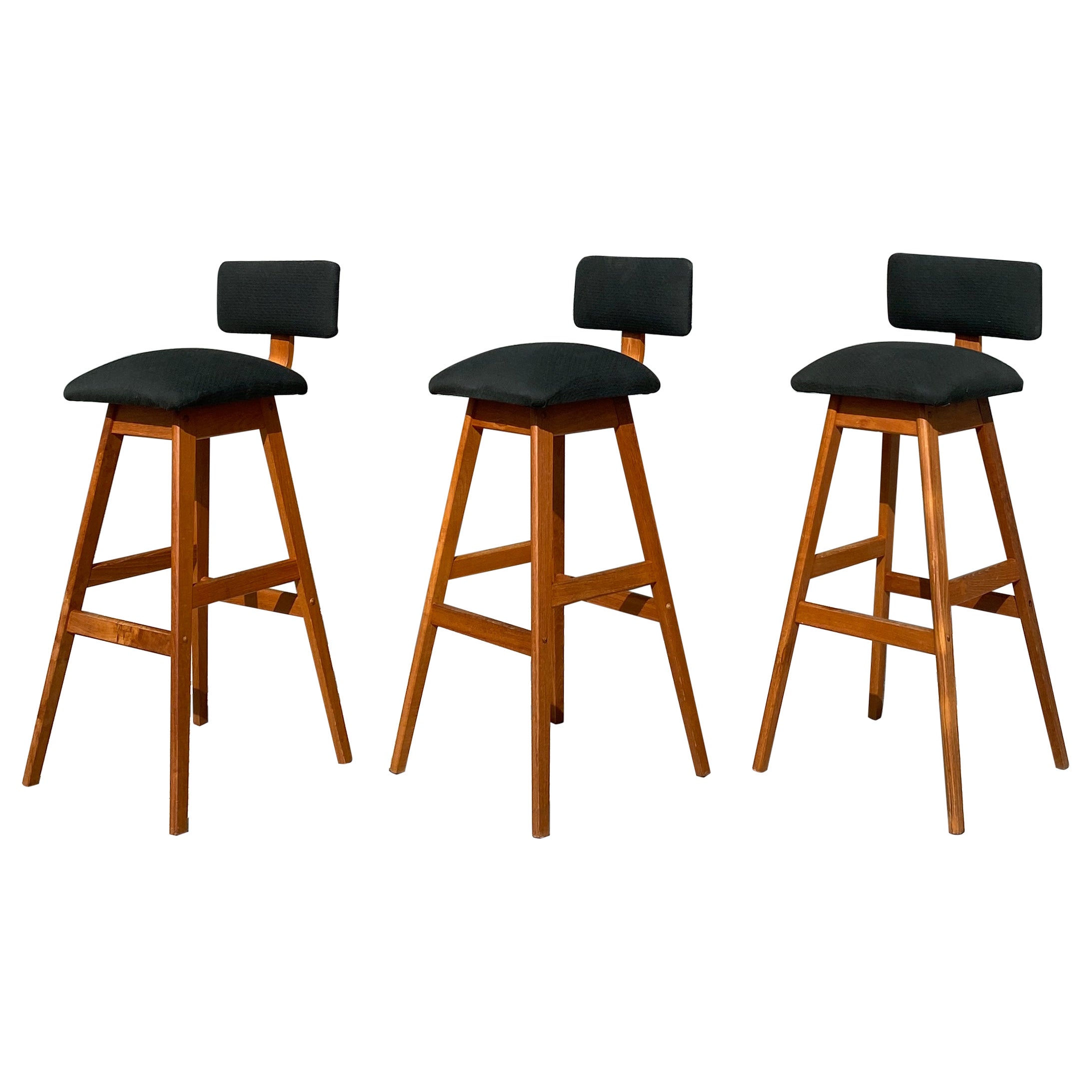 Gangso Mobler Scandinavian Modern Teak Counter Height Barstools Set of ...
