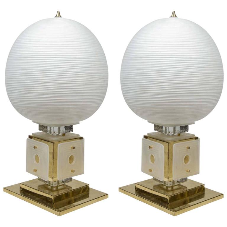Pair Of Tall Modern Table Lamps For Sale At 1stdibs