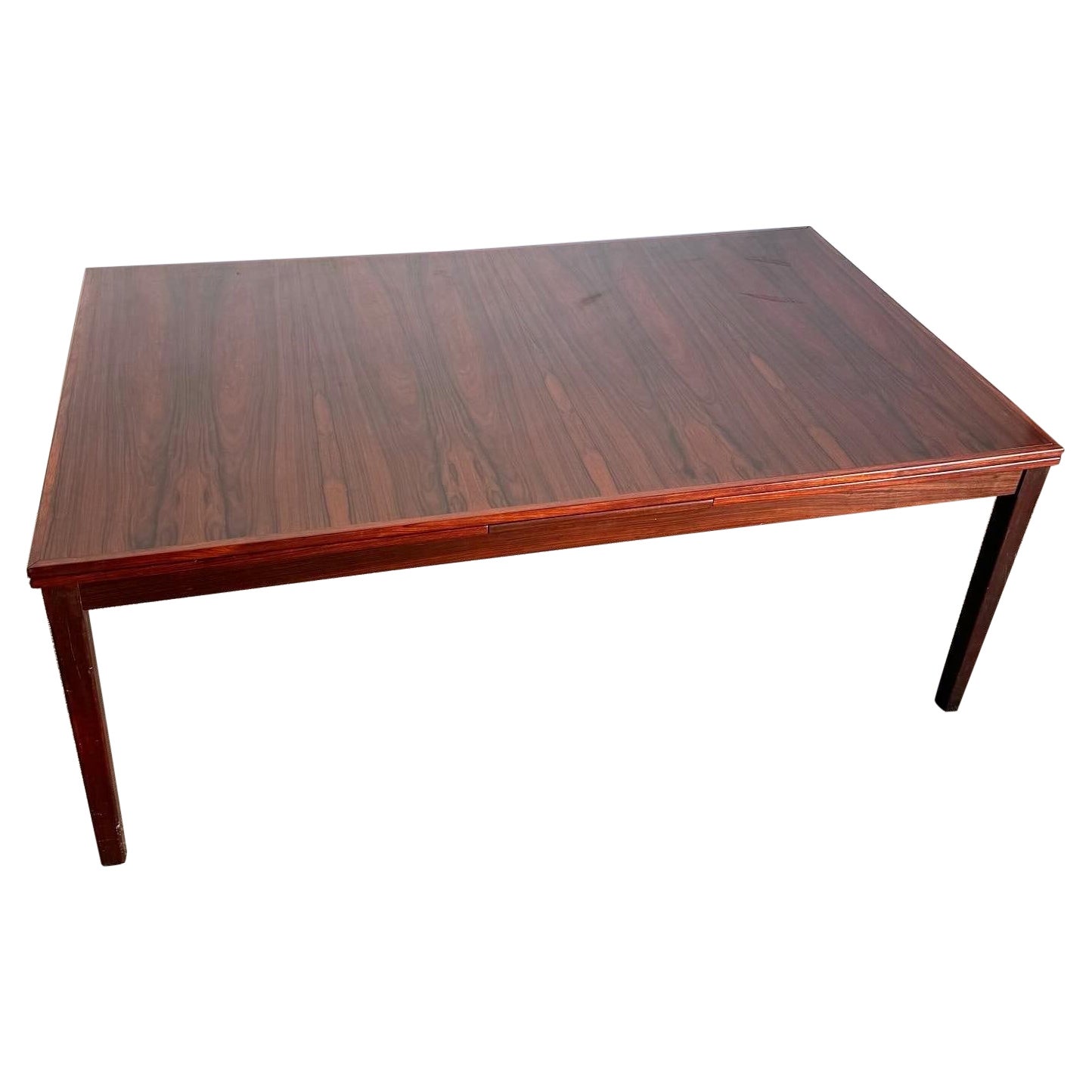Danish Modern Square Rosewood Table with Round Edges at 1stDibs