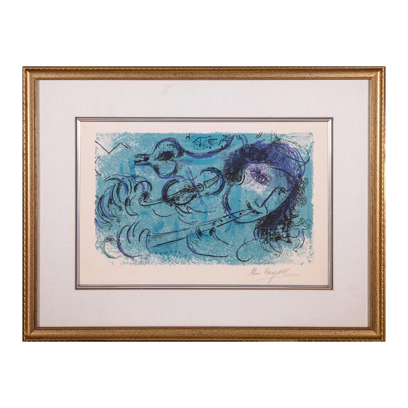 Marc Chagall - "The Angel" from "The Bible" original color lithograph ...
