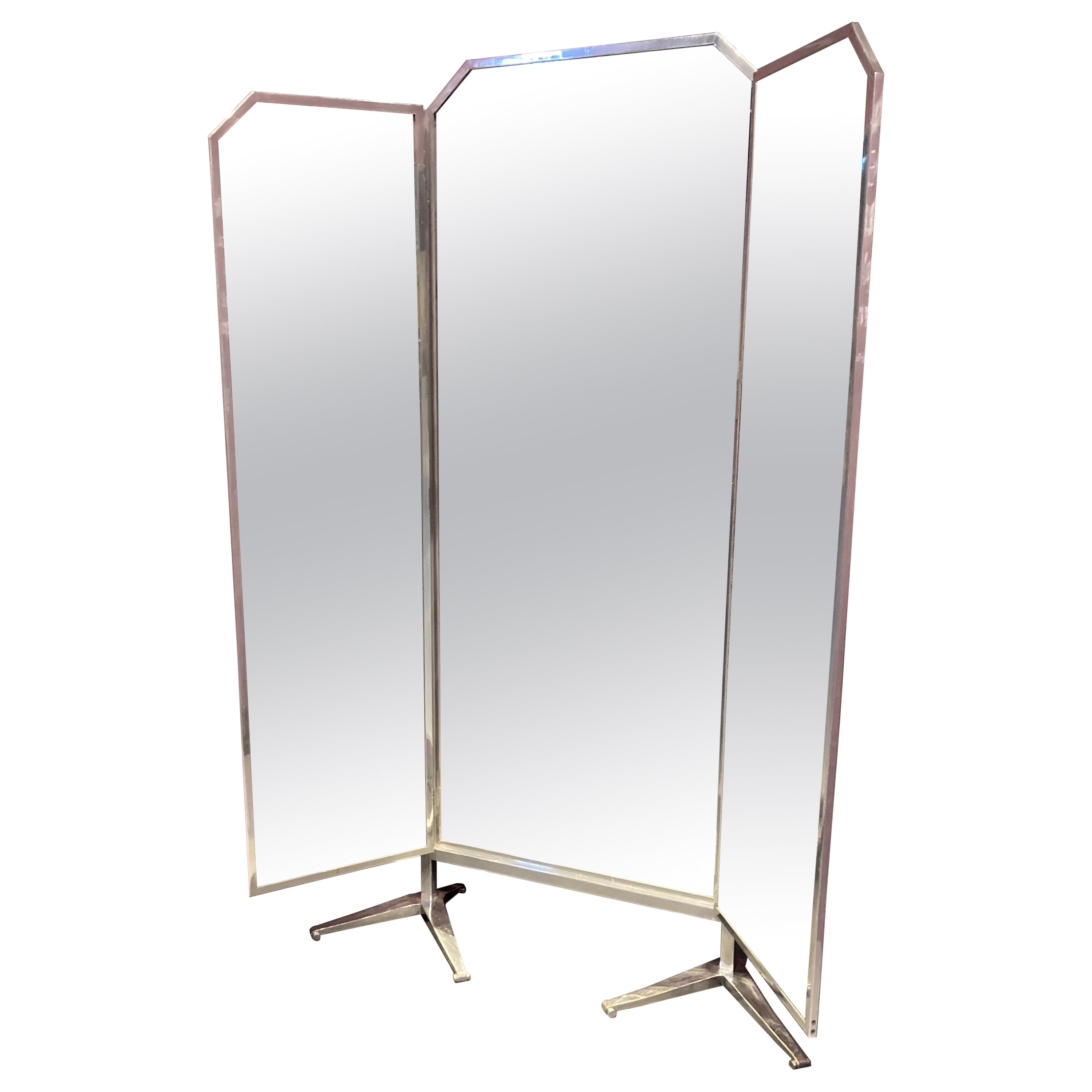 Elegant Art Déco triptych mirror in the style of J.E.Ruhlmann. France ...