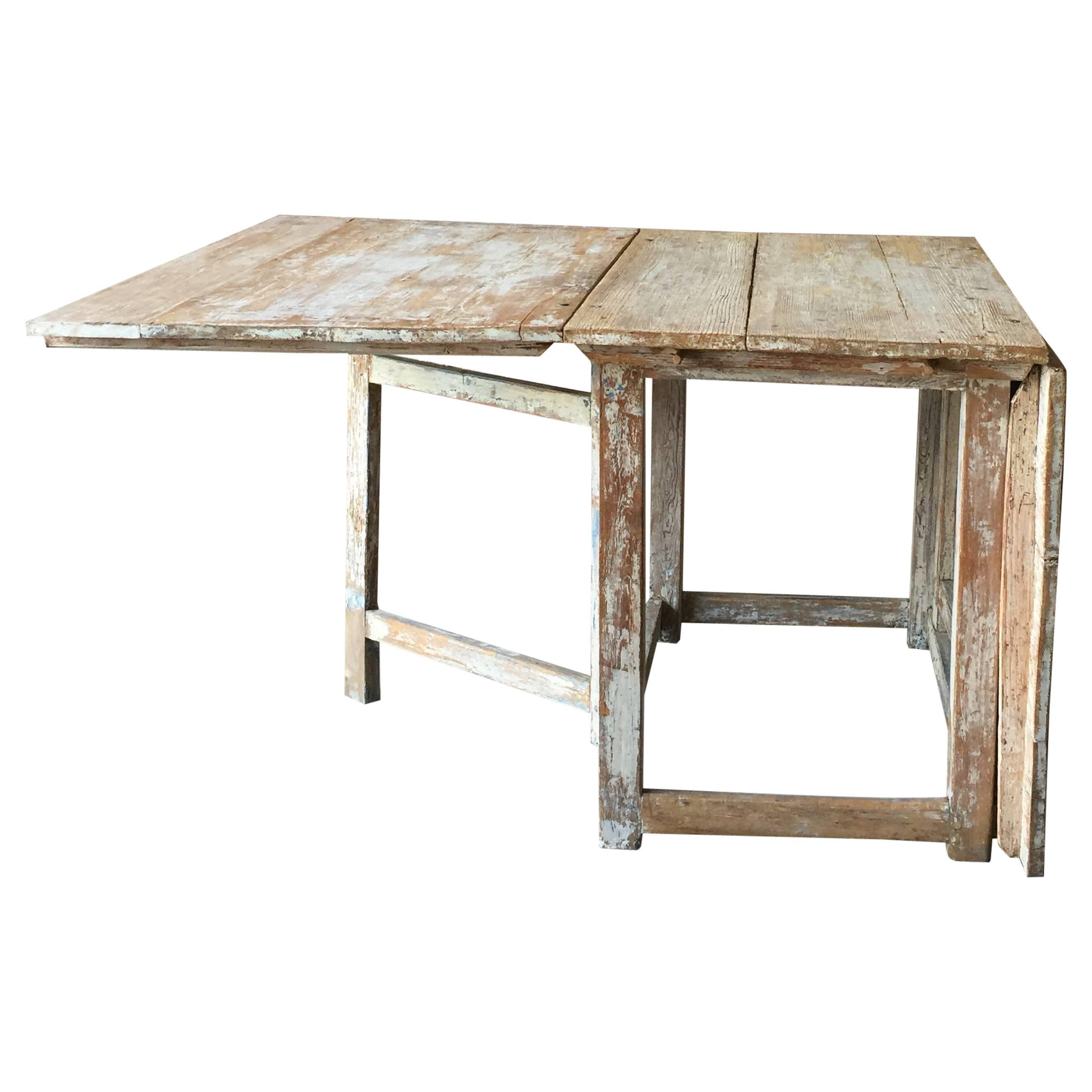 19th Century Swedish Painted Gate Leg Table at 1stDibs