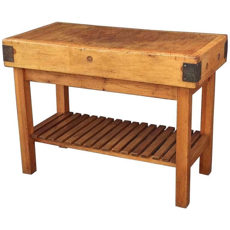 Large French Butcher's Block on Stand at 1stDibs | butcher block stand ...