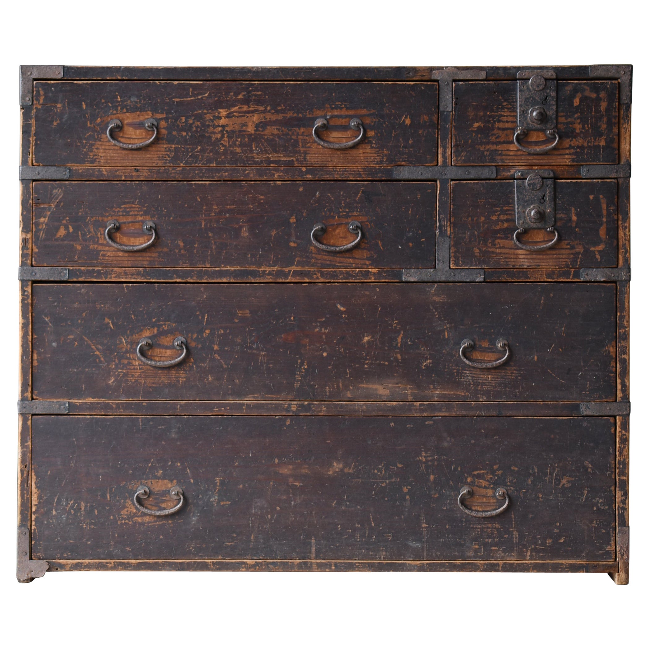 Japanese Antique Wabisabi Drawer 1860s-1900s / Cabinet Storage Tansu ...