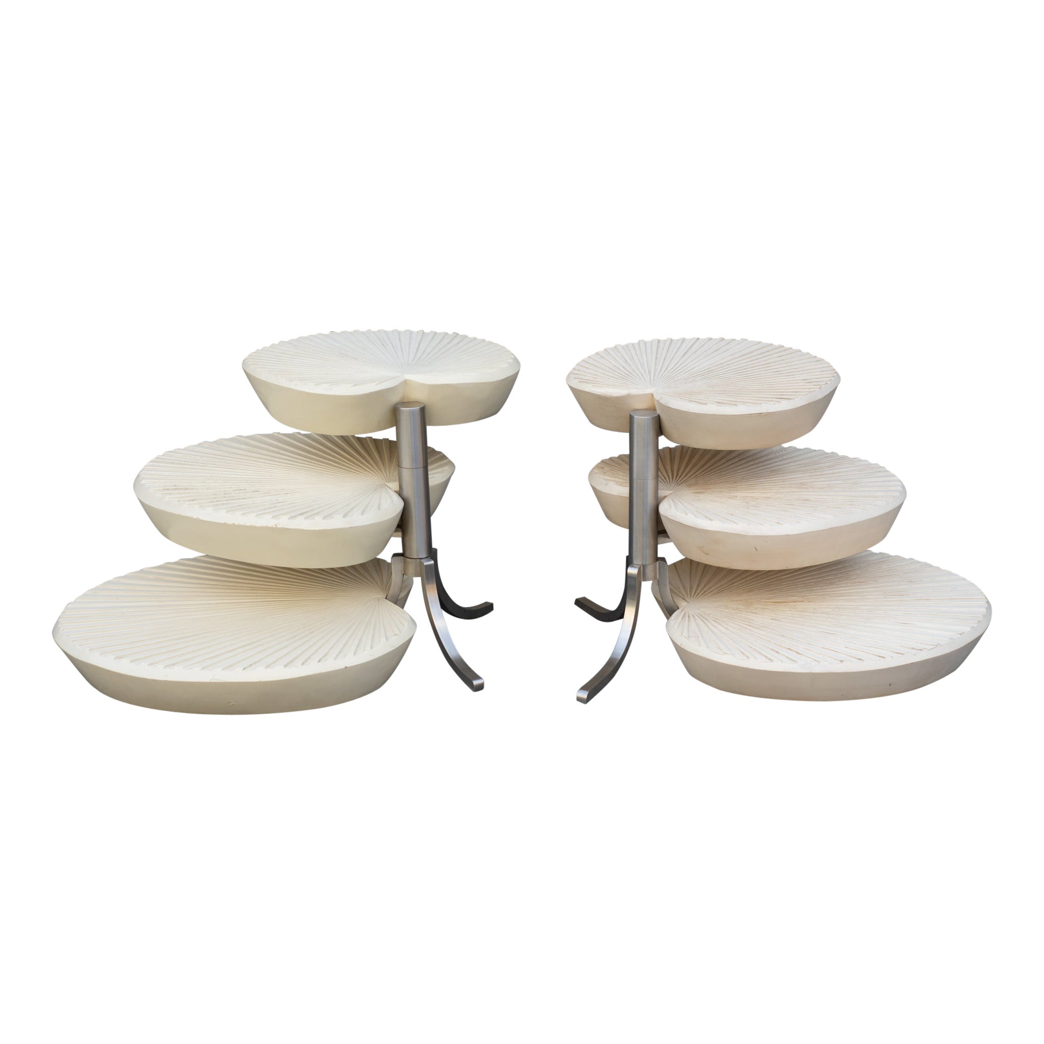 Pair of Gabriella Crespi Attr. Tiered Side Tables or Occasional Tables ...
