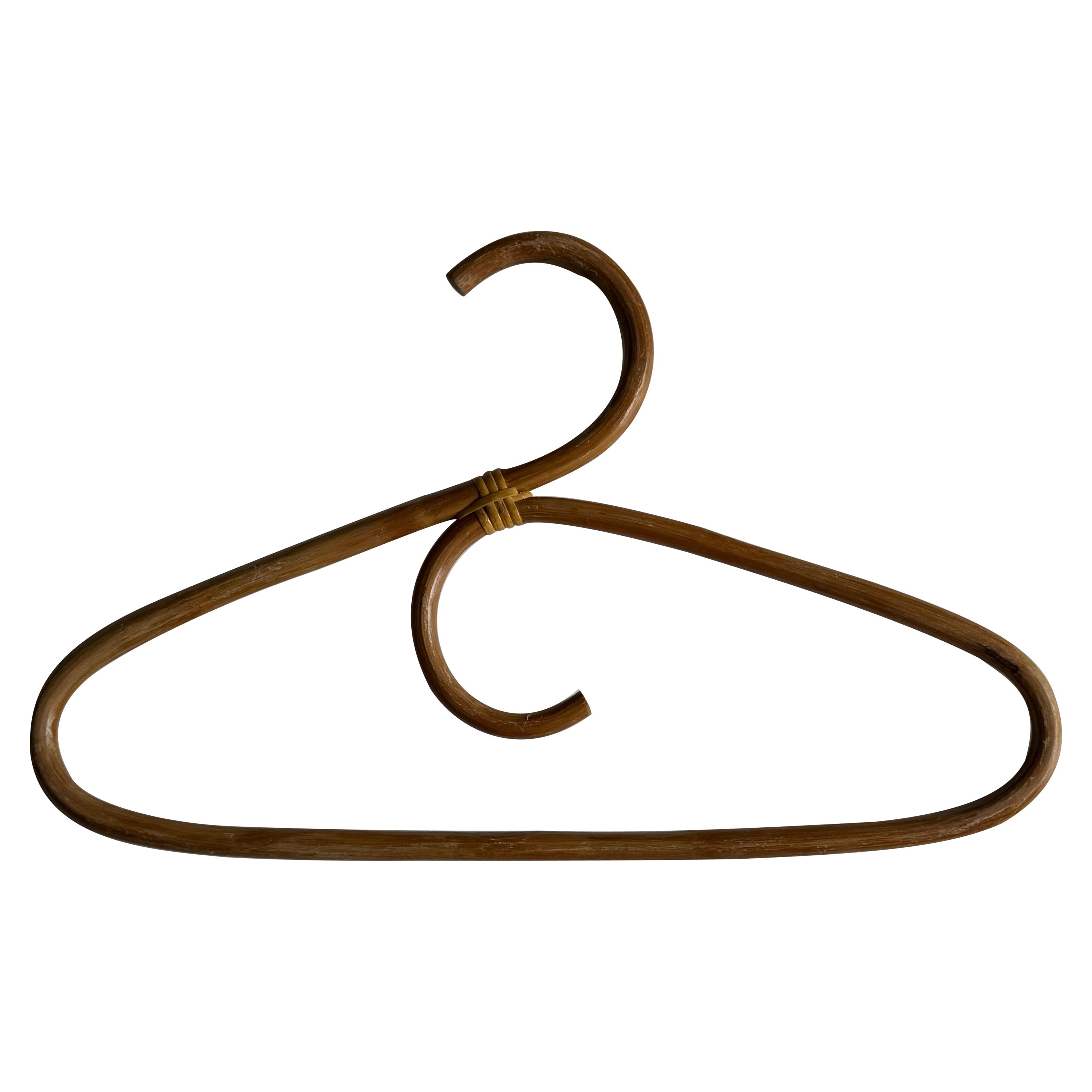 Mid-Century Modern Bamboo and Rattan Coat Hanger, 1970s For Sale at 1stDibs