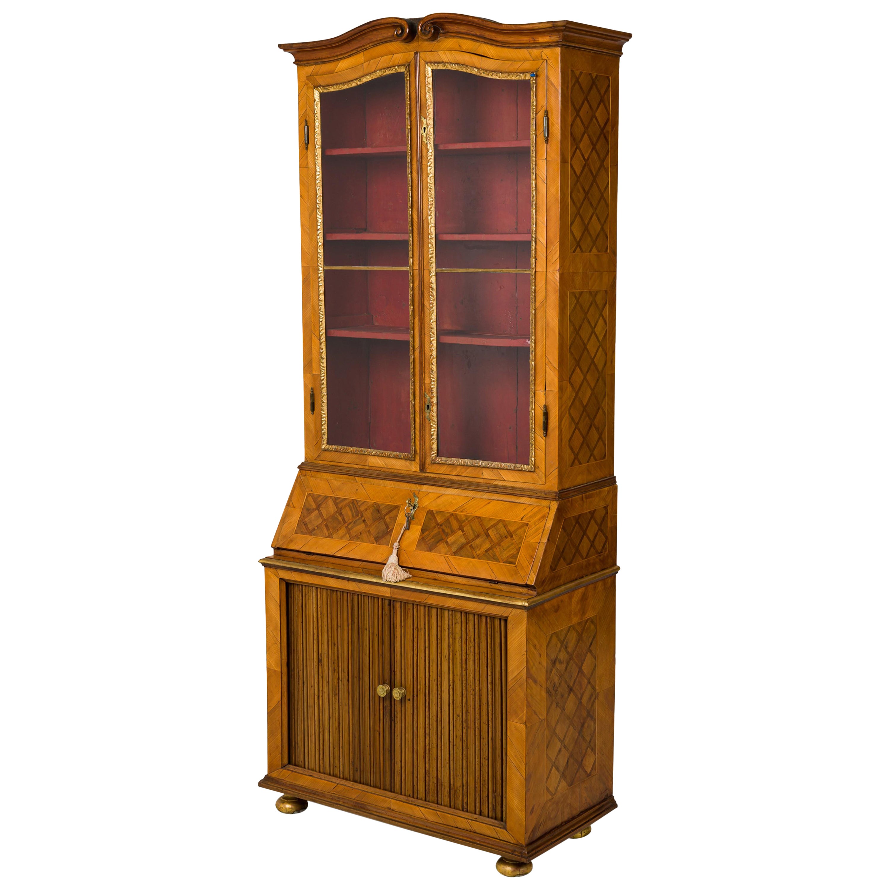 George III Parcel-Gilt Secretary Bookcase at 1stDibs