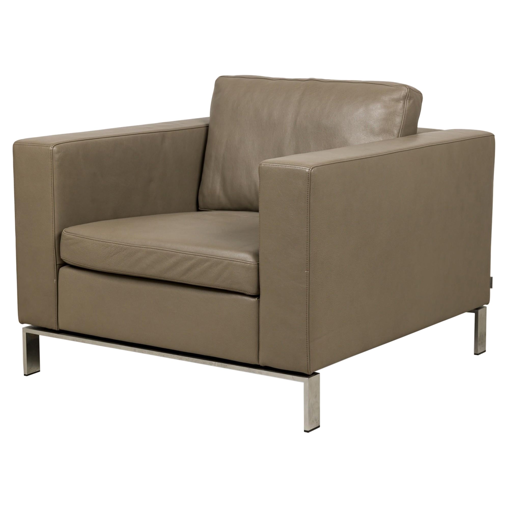 2000 Walter Knoll Art Collection Dining Arm Chair in Chromed Steel and ...