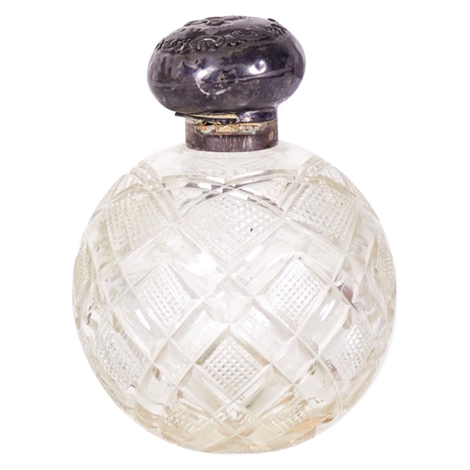 Collection of French Antique Perfume Bottles in Gilded Brass and Cut ...