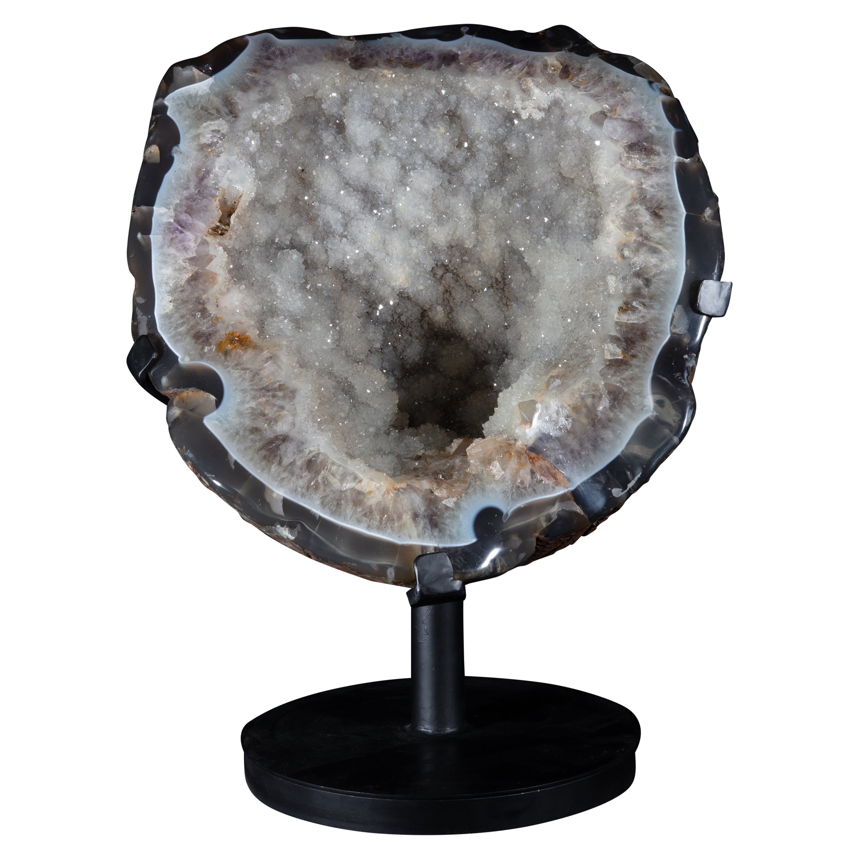 Agate on rotating metal base For Sale at 1stDibs
