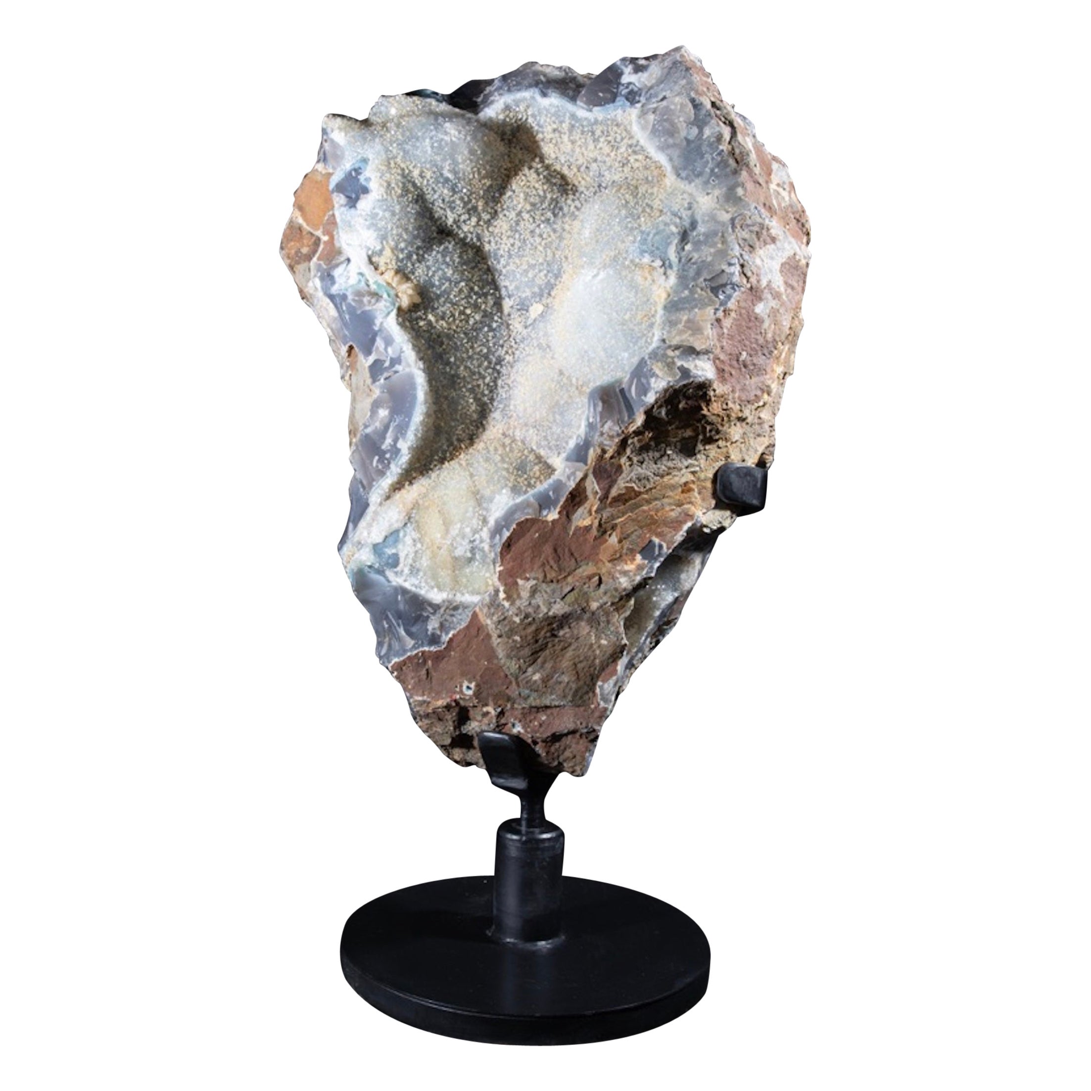 Chalcdeony all natural on rotating metal base For Sale at 1stDibs