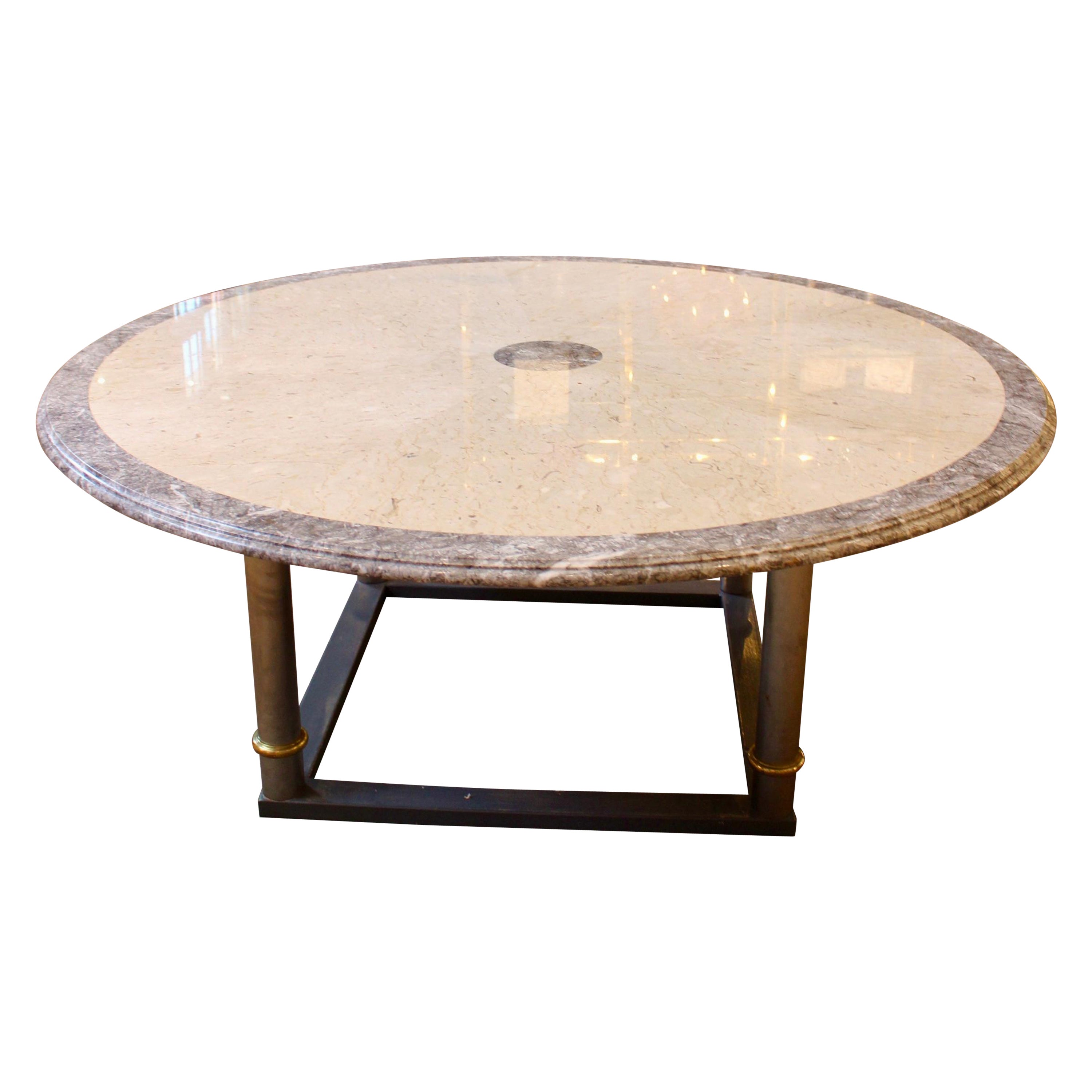 A Large Marble Top Circular Table, circa 1980 For Sale at 1stDibs