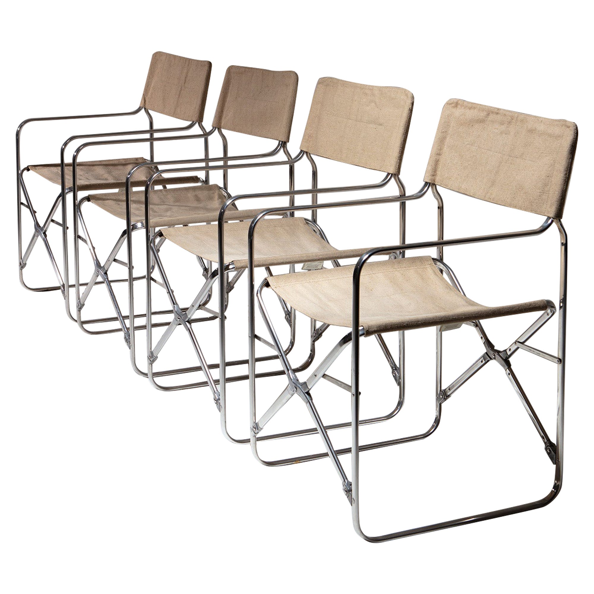 Four "April" Steel Folding Chairs by Gae Aulenti for Zanotta, Italy ...