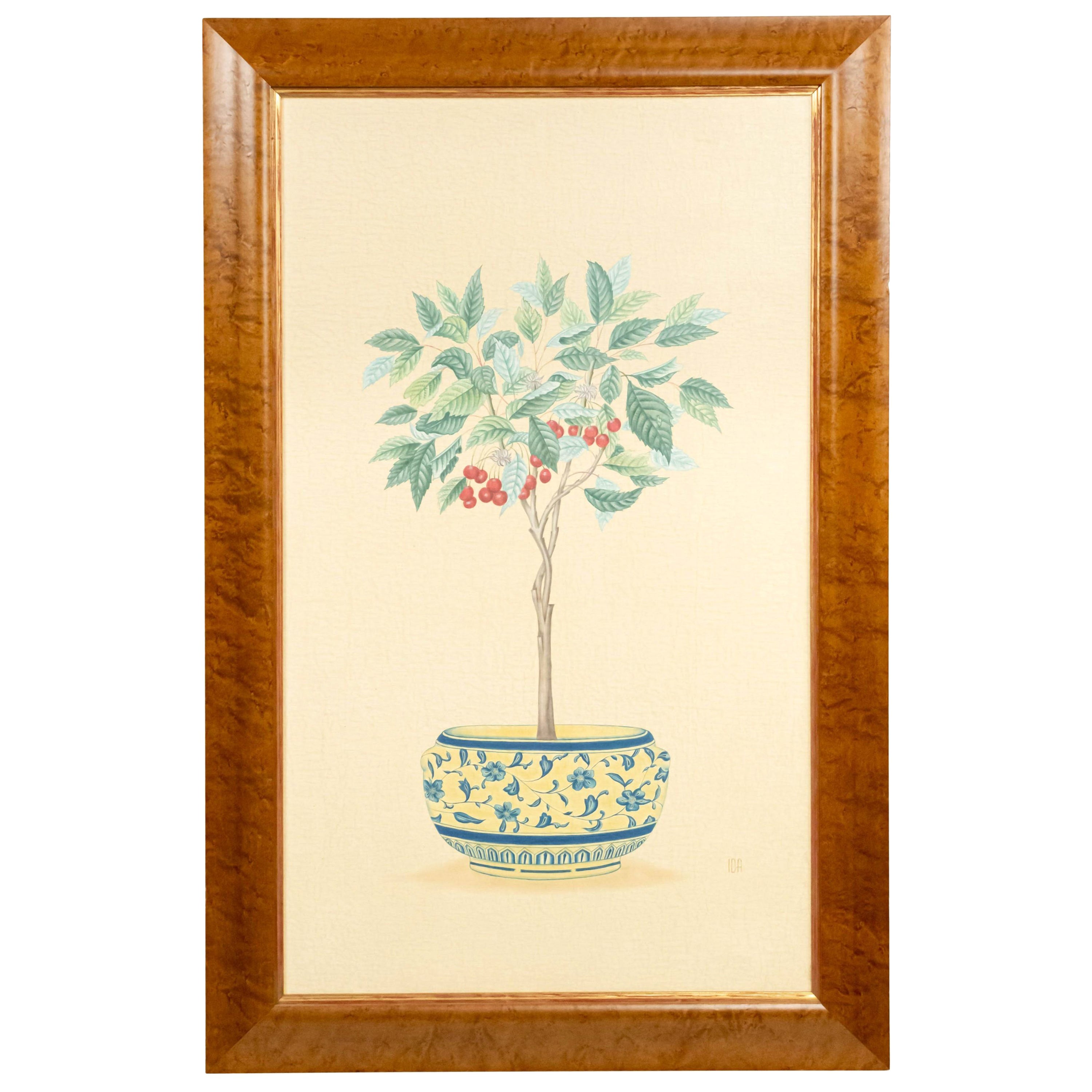 English Victorian Fruit Tree Painting For Sale at 1stDibs