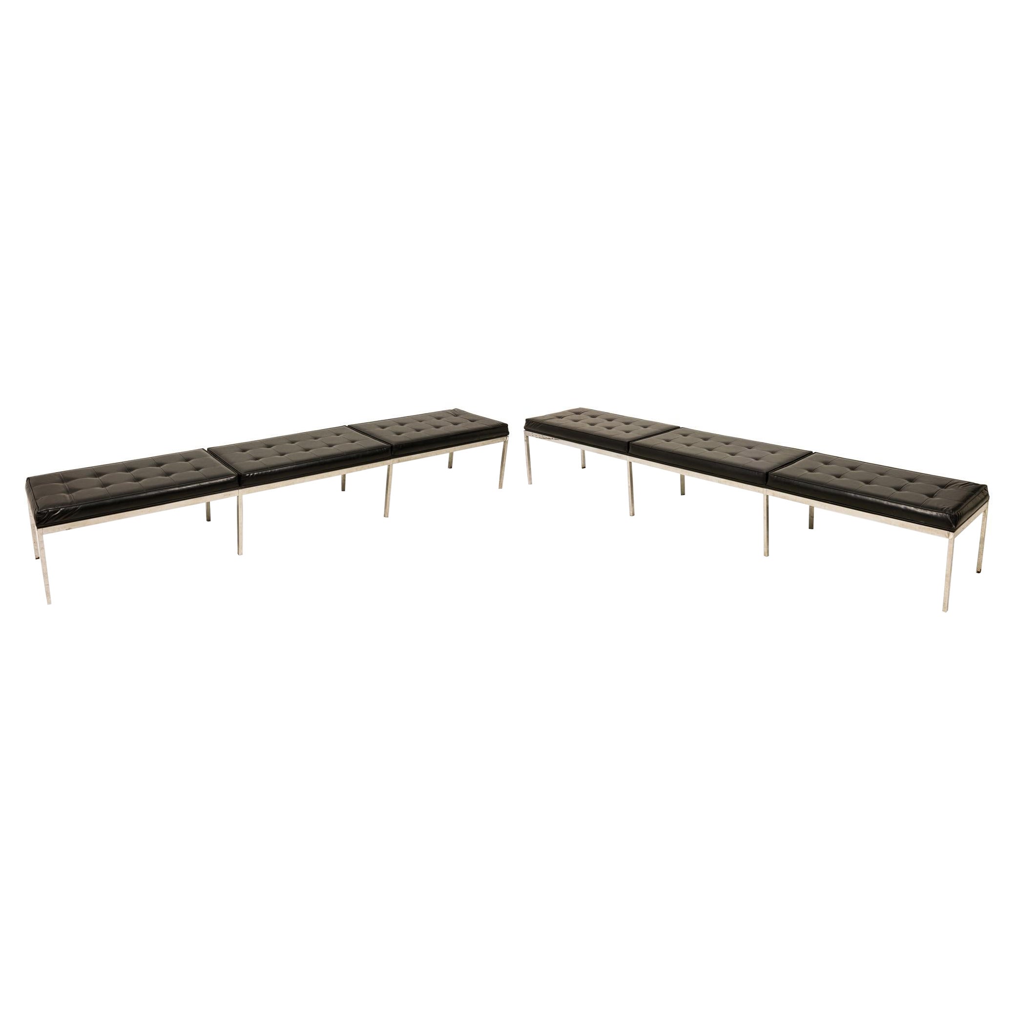 Florence Knoll Leather Bench, Knoll Associates Inc. For Sale at 1stDibs
