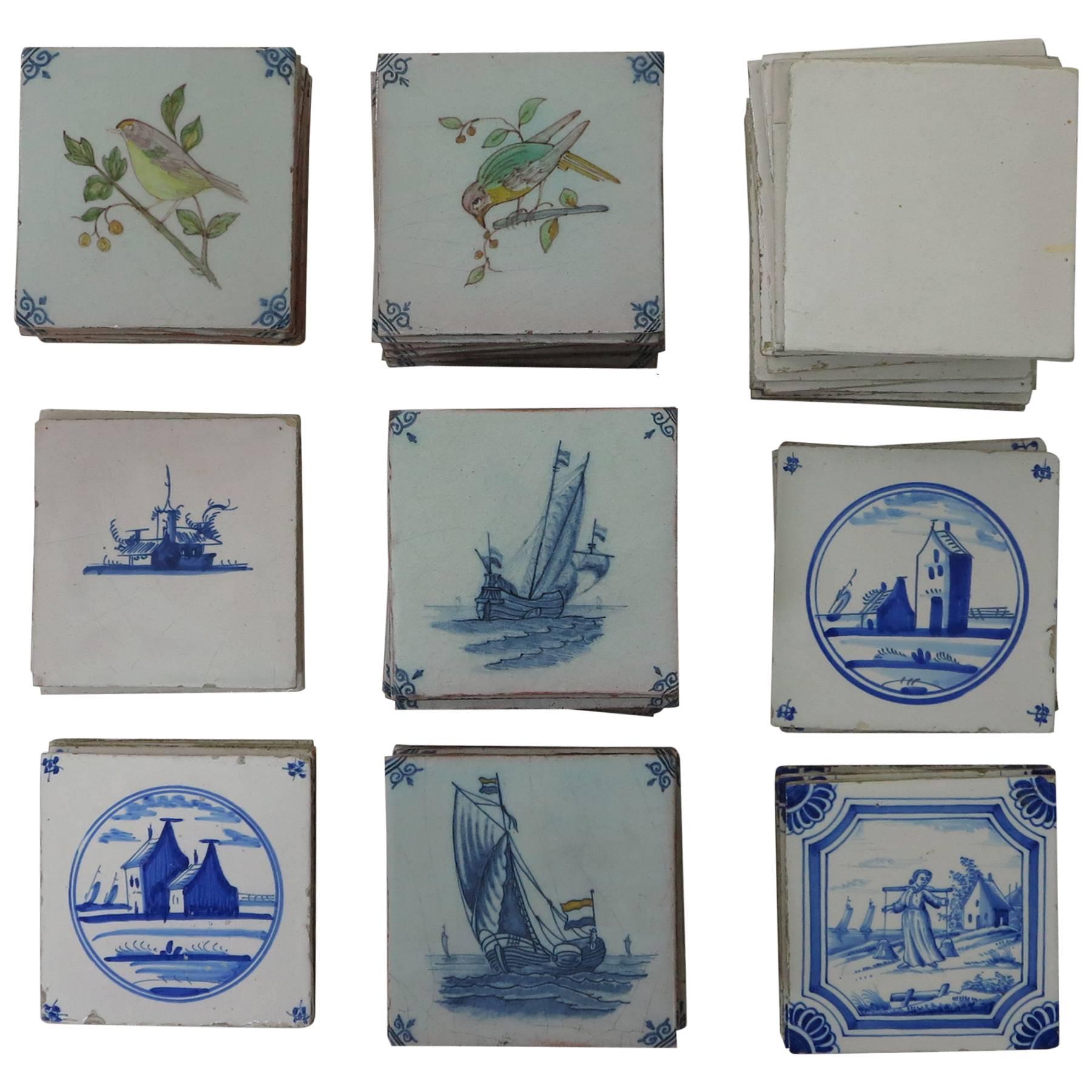 Collection of Delft Tiles 66 Pieces at 1stDibs