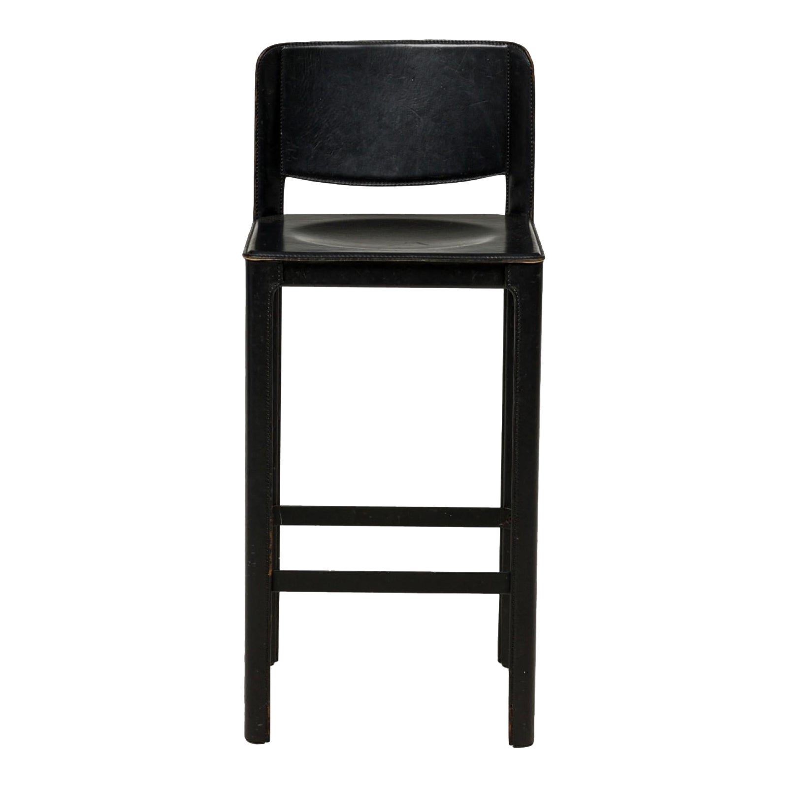 Modern Italian Bar Stool, Wood Legs, Felt or Leather Upholstery, Custom ...
